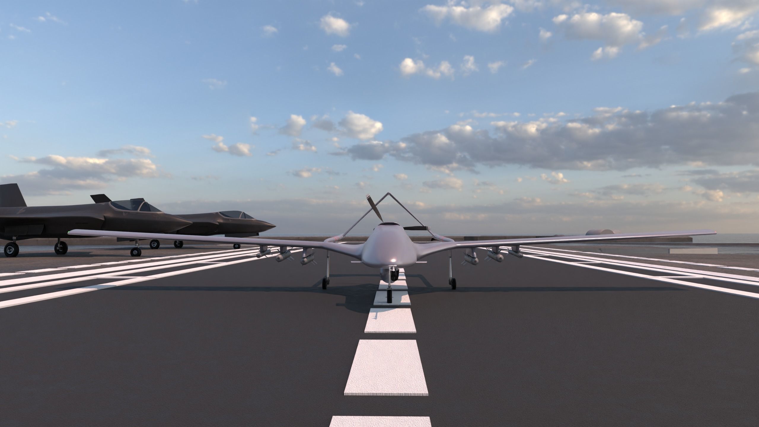 3D model Bayraktar TB3 Unmanned Combat Aerial Vehicle VR / AR / low ...