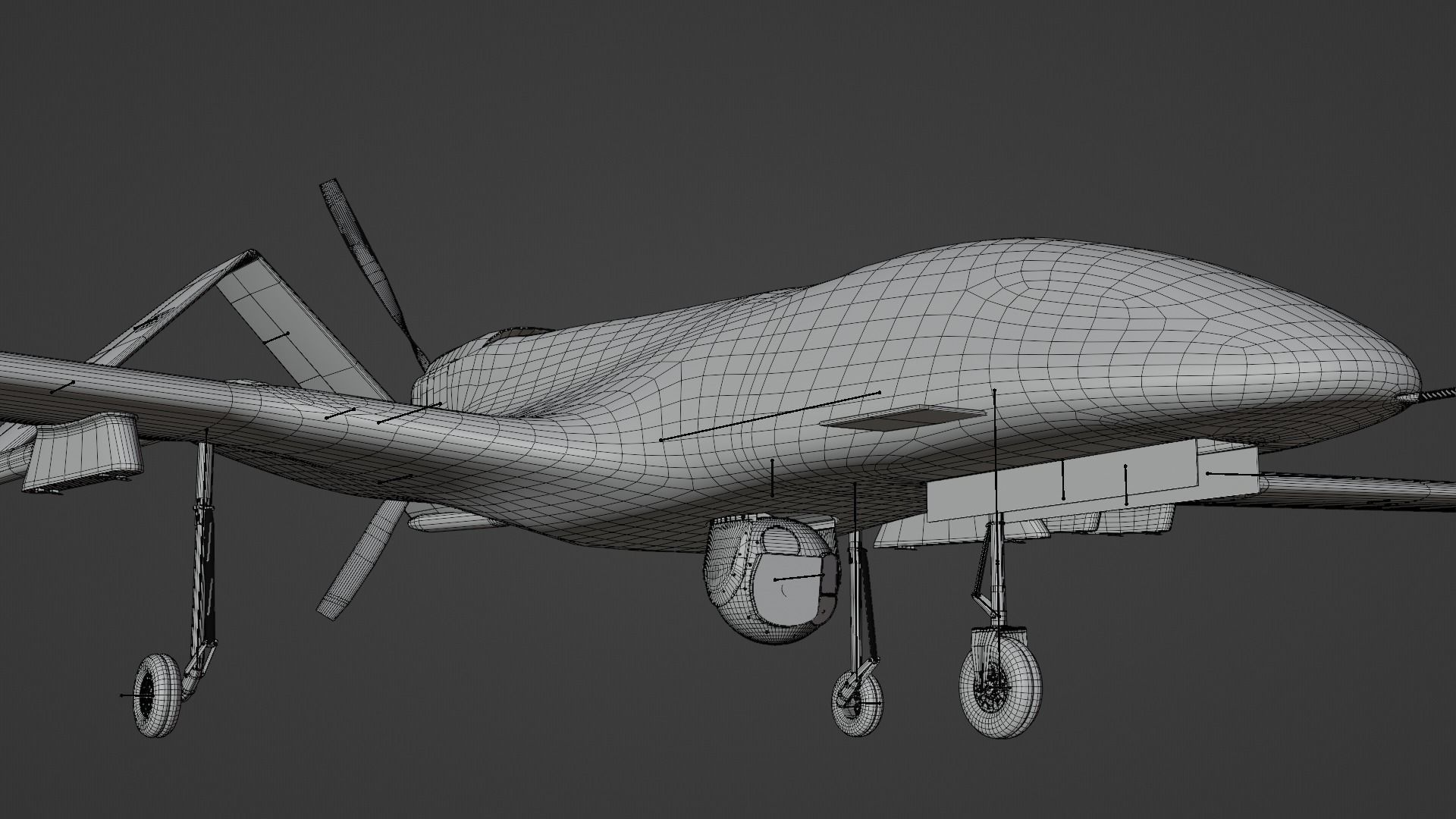 3D model Bayraktar TB3 Unmanned Combat Aerial Vehicle VR / AR / low ...