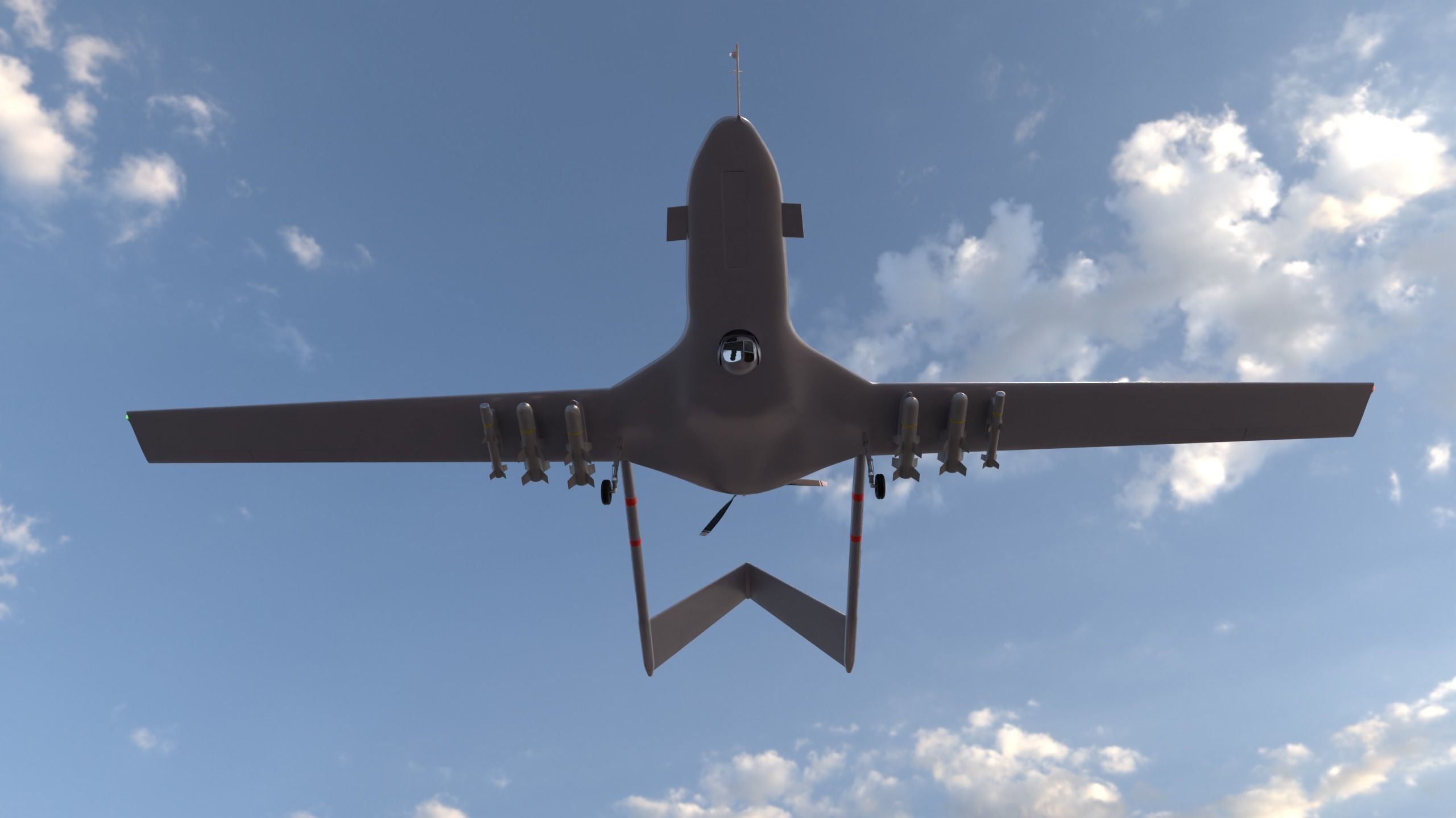 3D model Bayraktar TB3 Unmanned Combat Aerial Vehicle VR / AR / low ...