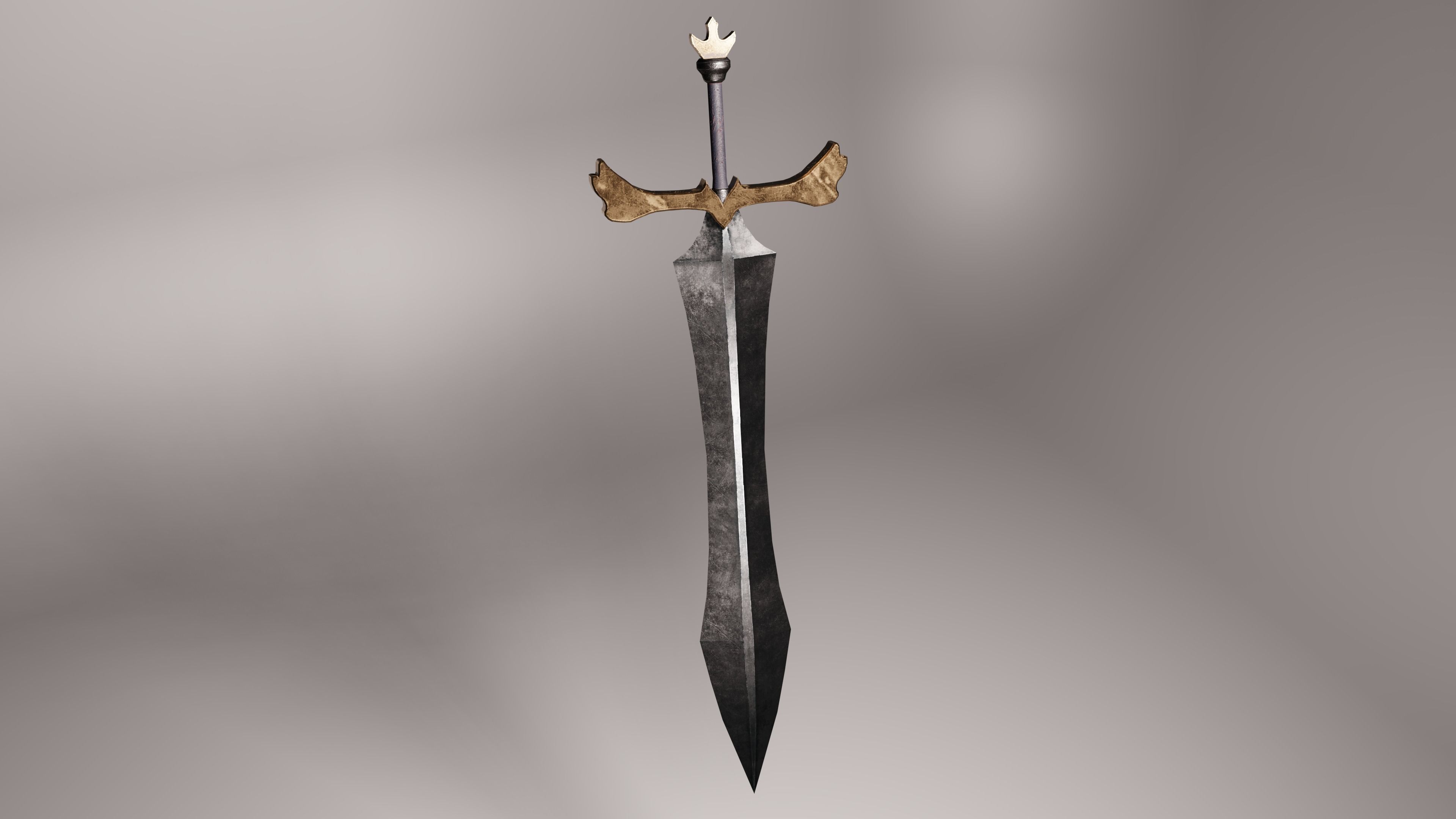 3D model Game Ready Low-poly Big Sword 3D Model VR / AR / low-poly ...