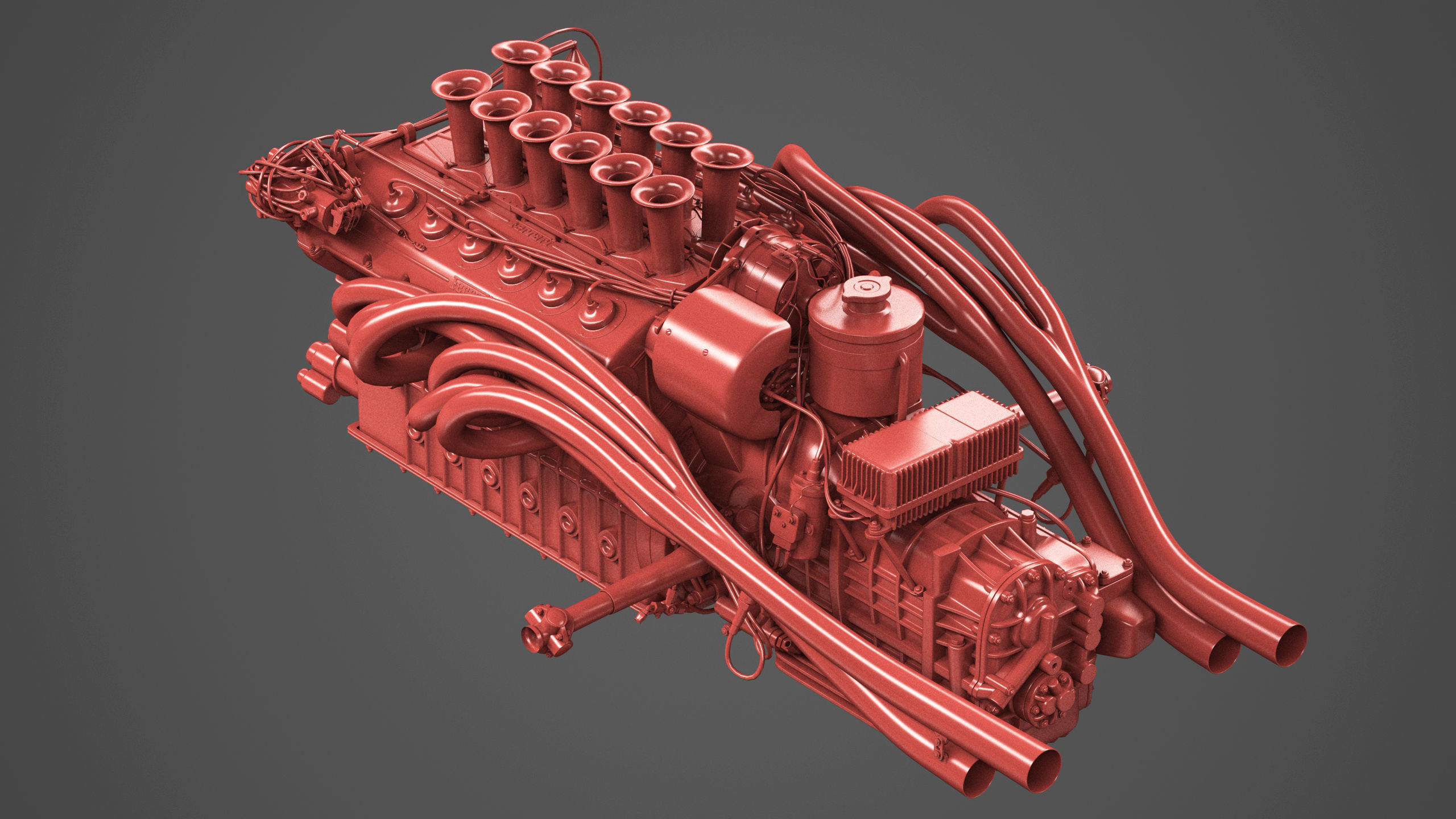 Ferrari 312 P Engine - 3 liter 3D model 3D printable | CGTrader