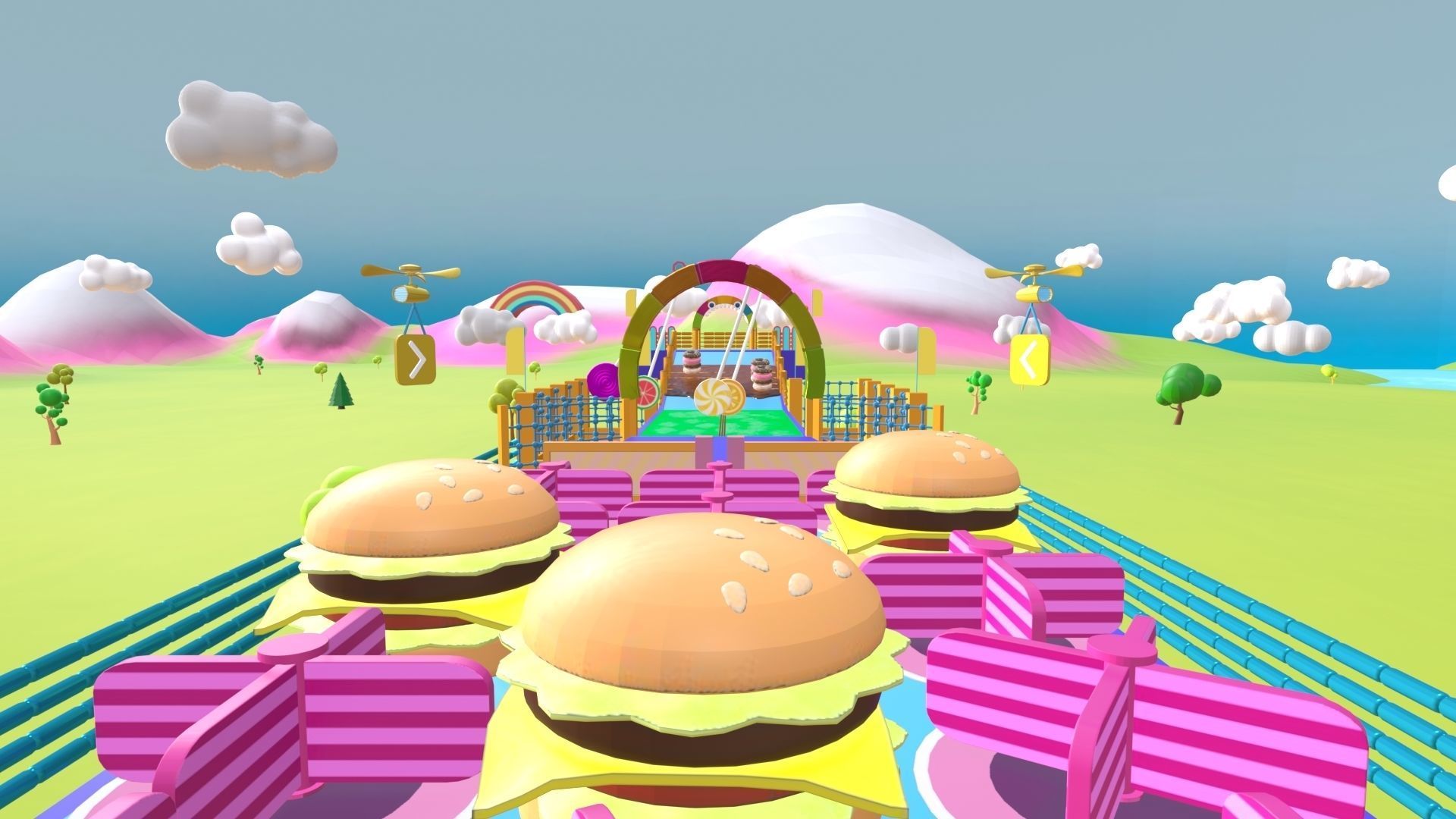 3D model Inflatable - Obstacles jumping Game Environment Map VR / AR ...