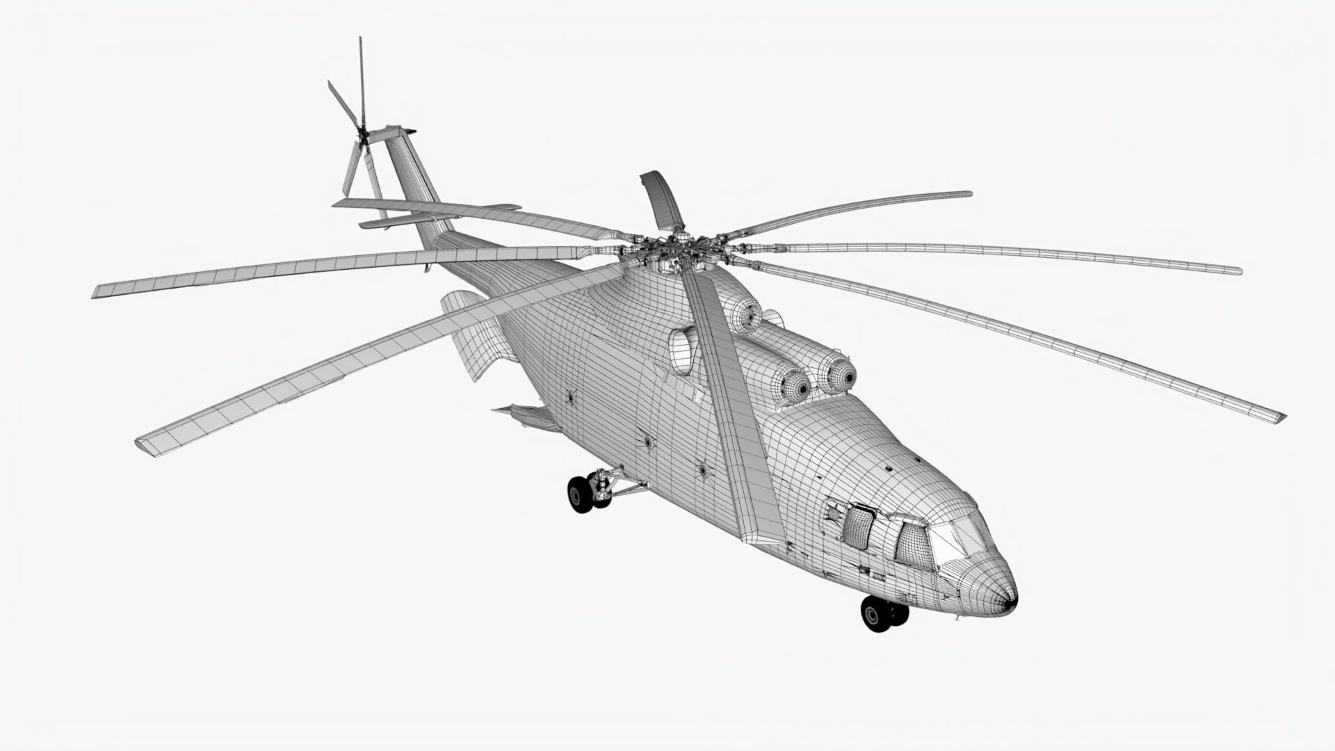 3D model detailed helicopter mi26 VR / AR / low-poly | CGTrader