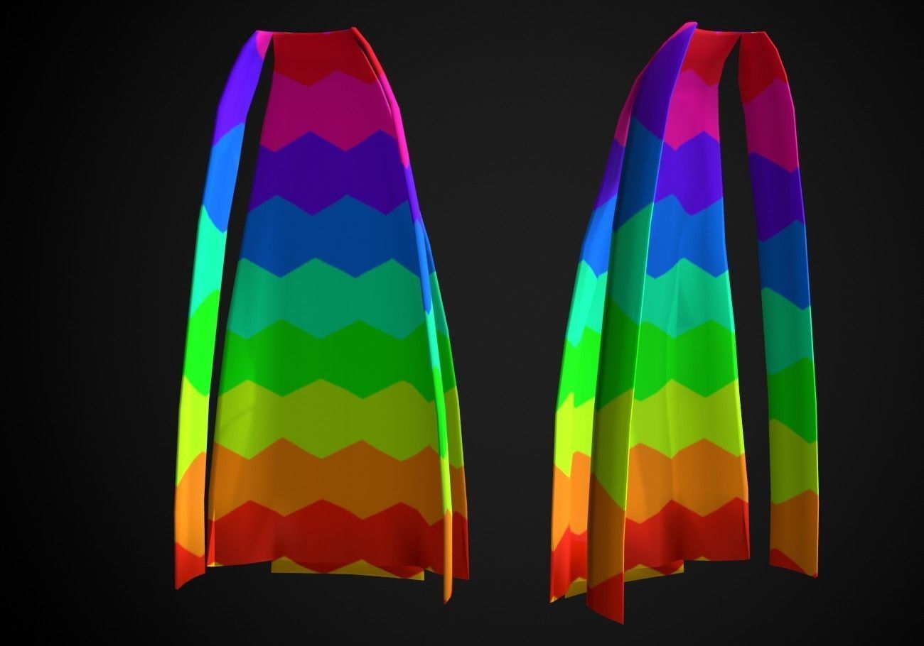 3D model colorful cape VR / AR / low-poly | CGTrader