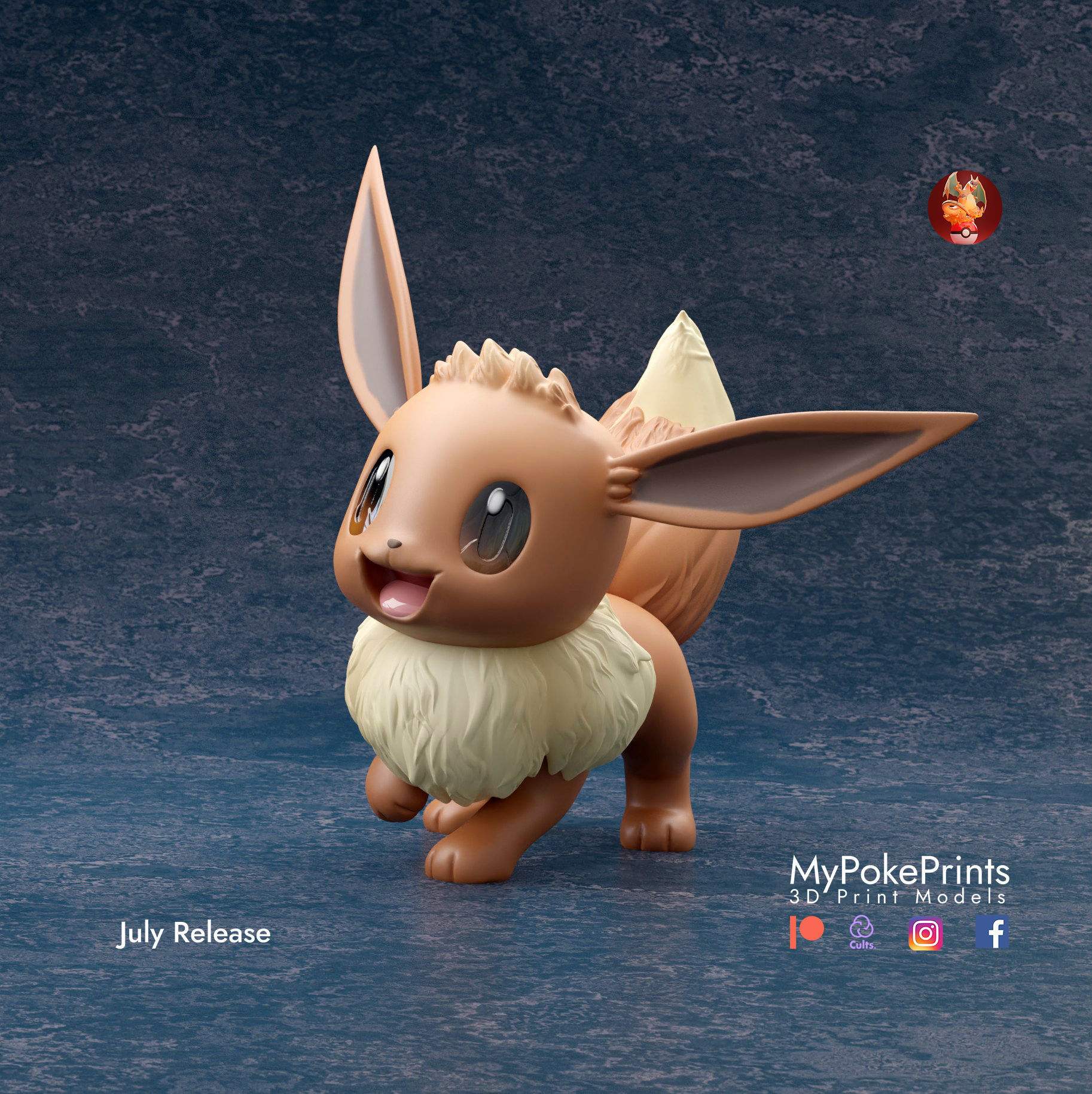 EEVEE 3 POSES - PRE-SUPPORTED POKEMON 3D model 3D printable | CGTrader