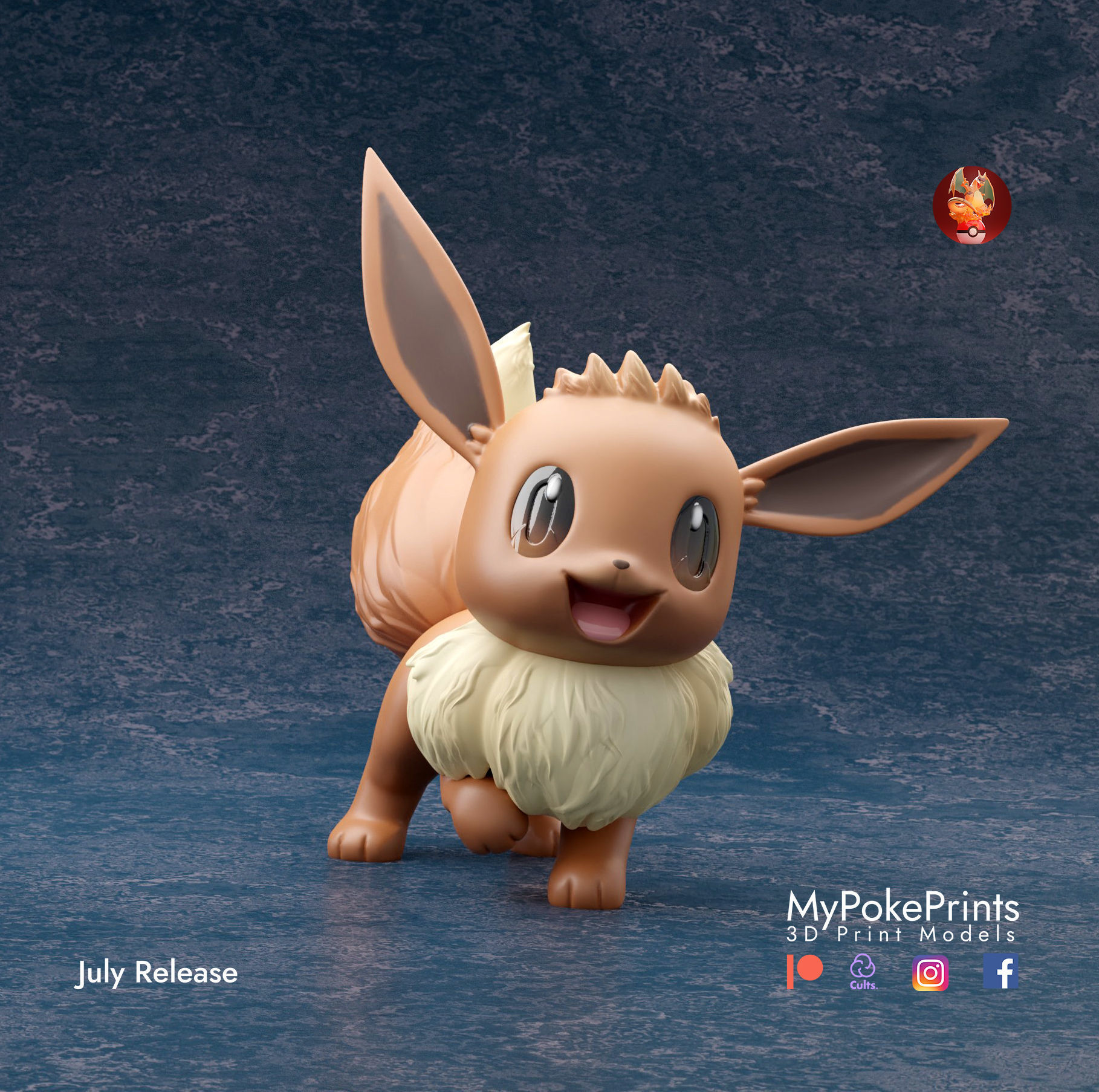 EEVEE 3 POSES - PRE-SUPPORTED POKEMON 3D model 3D printable | CGTrader