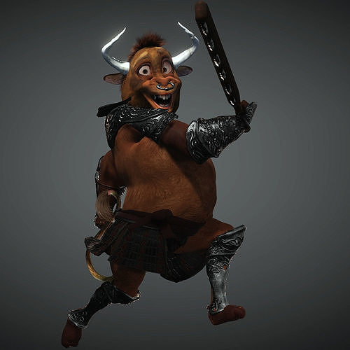 Bull High quality character full Rigged and Animated 3D model animated ...