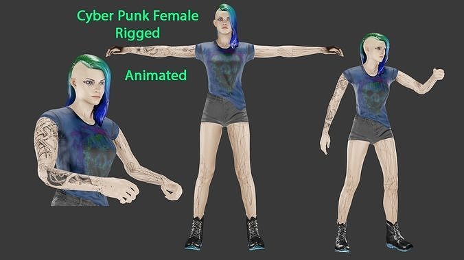 3D model Cyber Punk Female VR / AR / low-poly | CGTrader