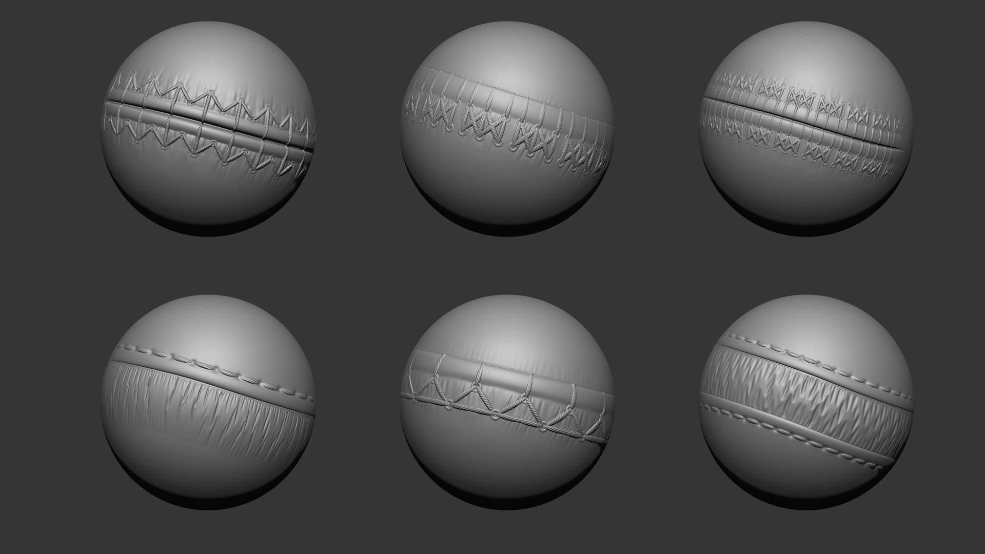 200 Seams And Stitches Brushes Video Tutorial-Collection 3D model ...