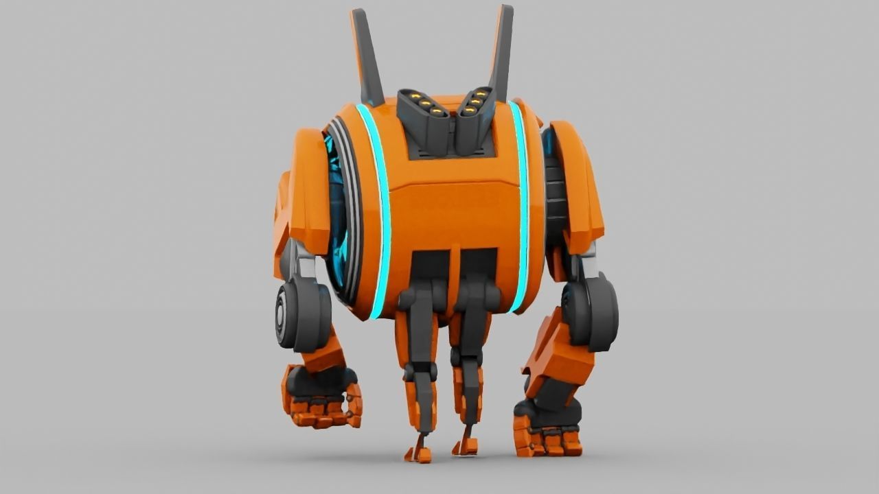 toon robot rigged animated character 3D model animated rigged | CGTrader
