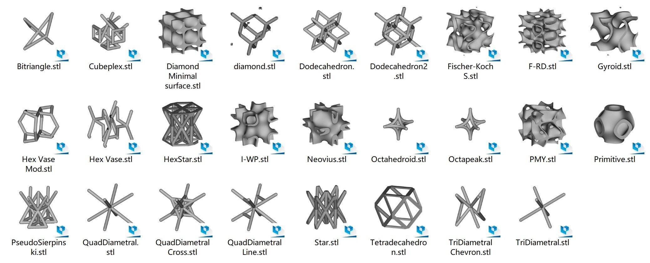 Unit Cells of different regular porous structure 3D model 3D printable ...