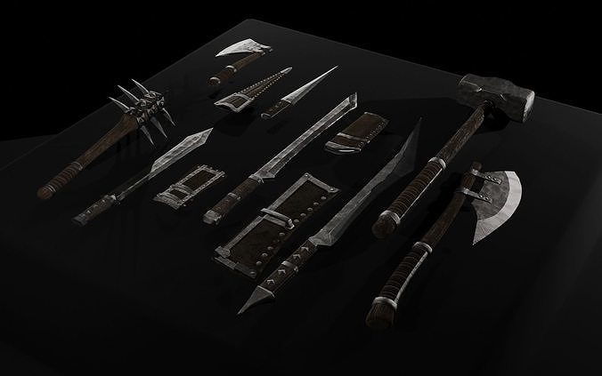 3D model Fantasy Weapons Pack 2 - Brute VR / AR / low-poly | CGTrader