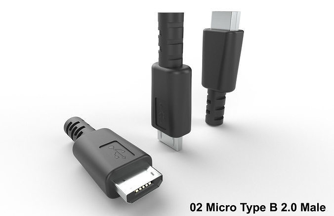 3D model USB M2 Micro Type B 20 Male VR / AR / low-poly | CGTrader