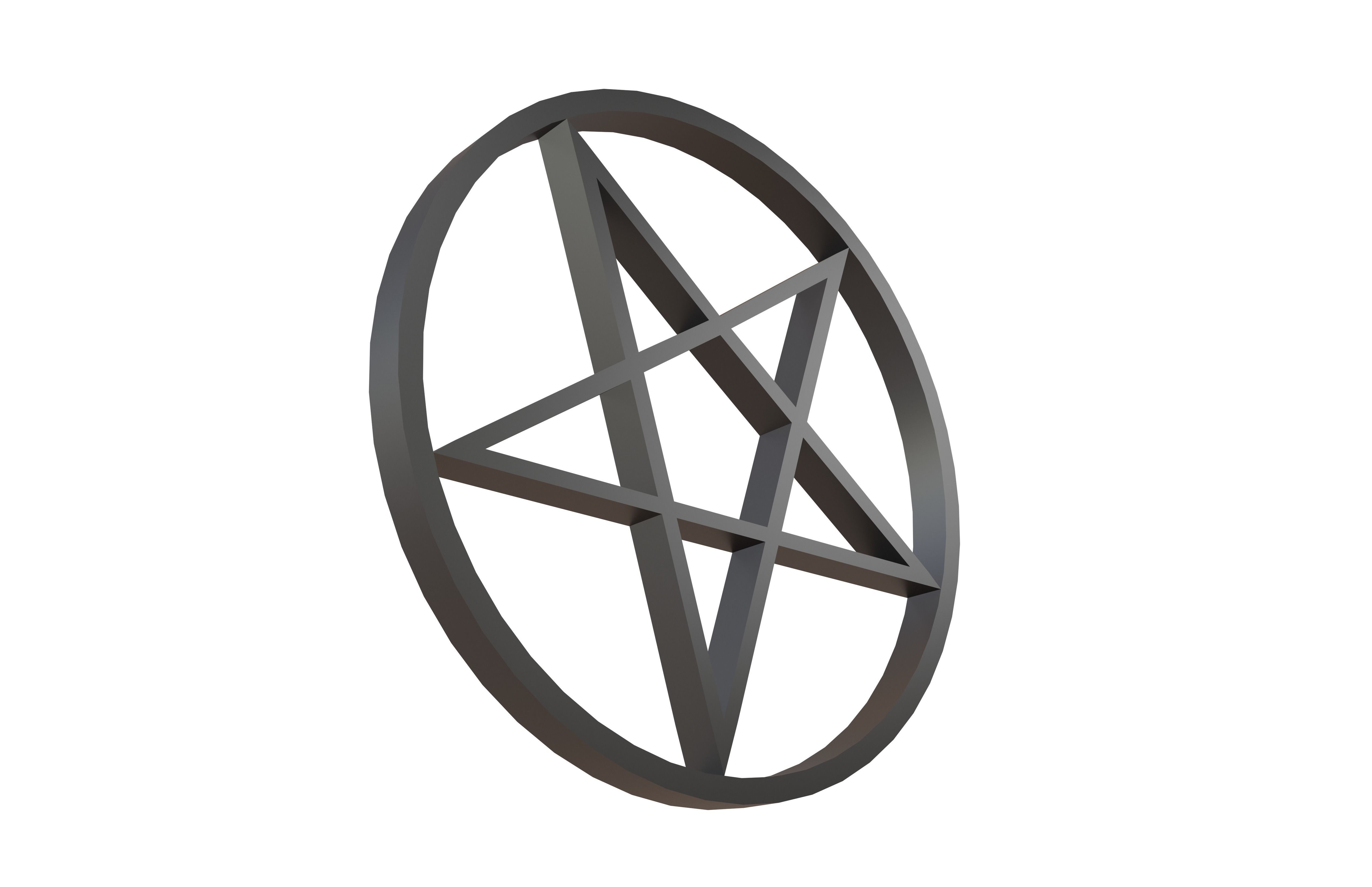 3D model Inverted Pentagram Symbol v2 001 VR / AR / low-poly | CGTrader