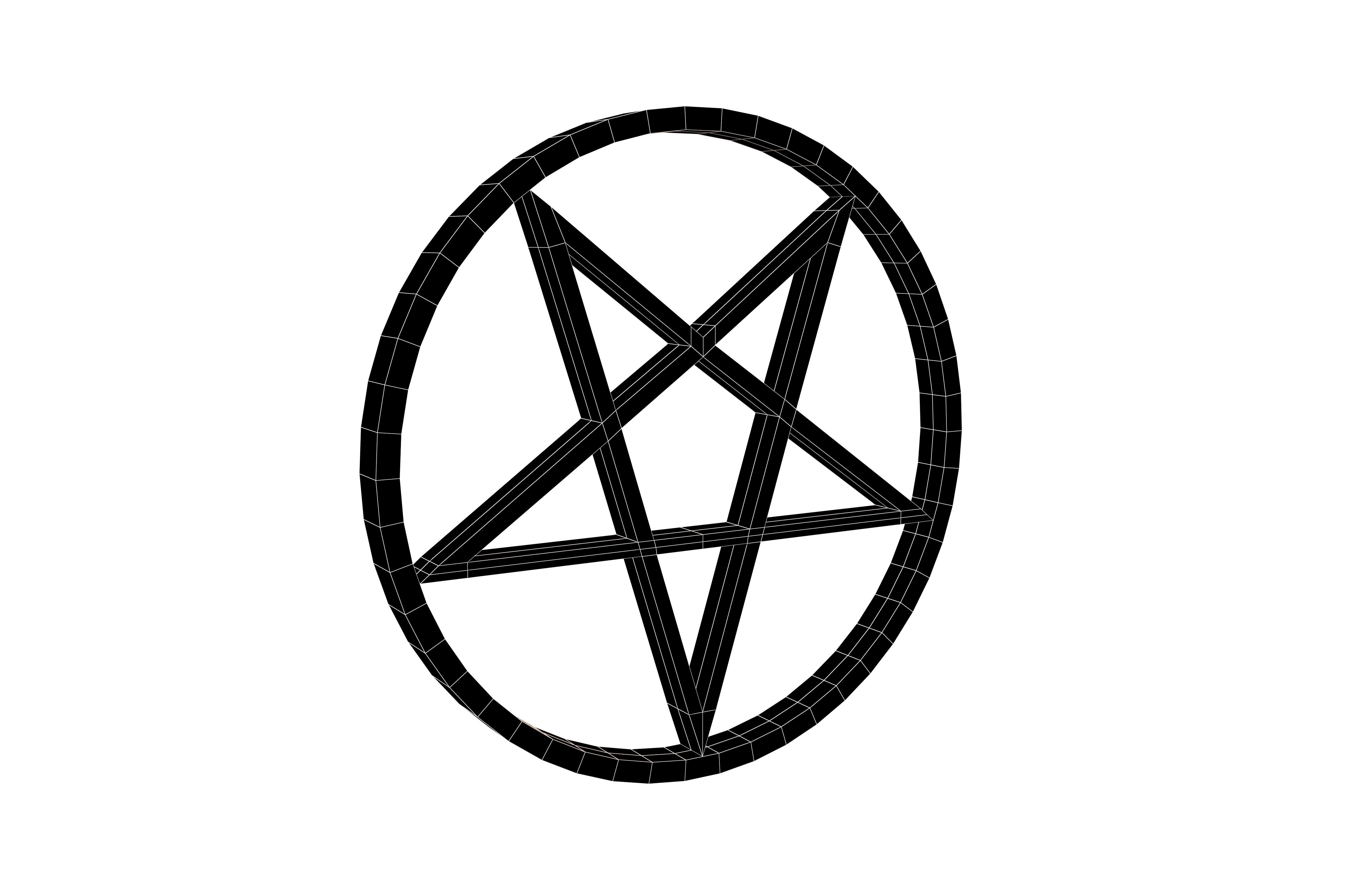 3D model Inverted Pentagram Symbol v2 003 VR / AR / low-poly | CGTrader