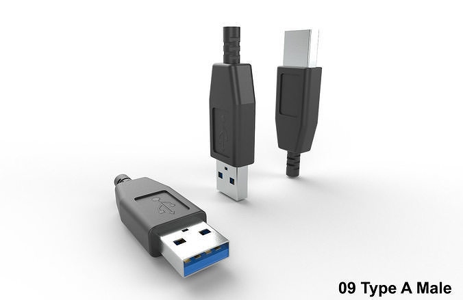 3D model USB M9 Type A Male VR / AR / low-poly | CGTrader
