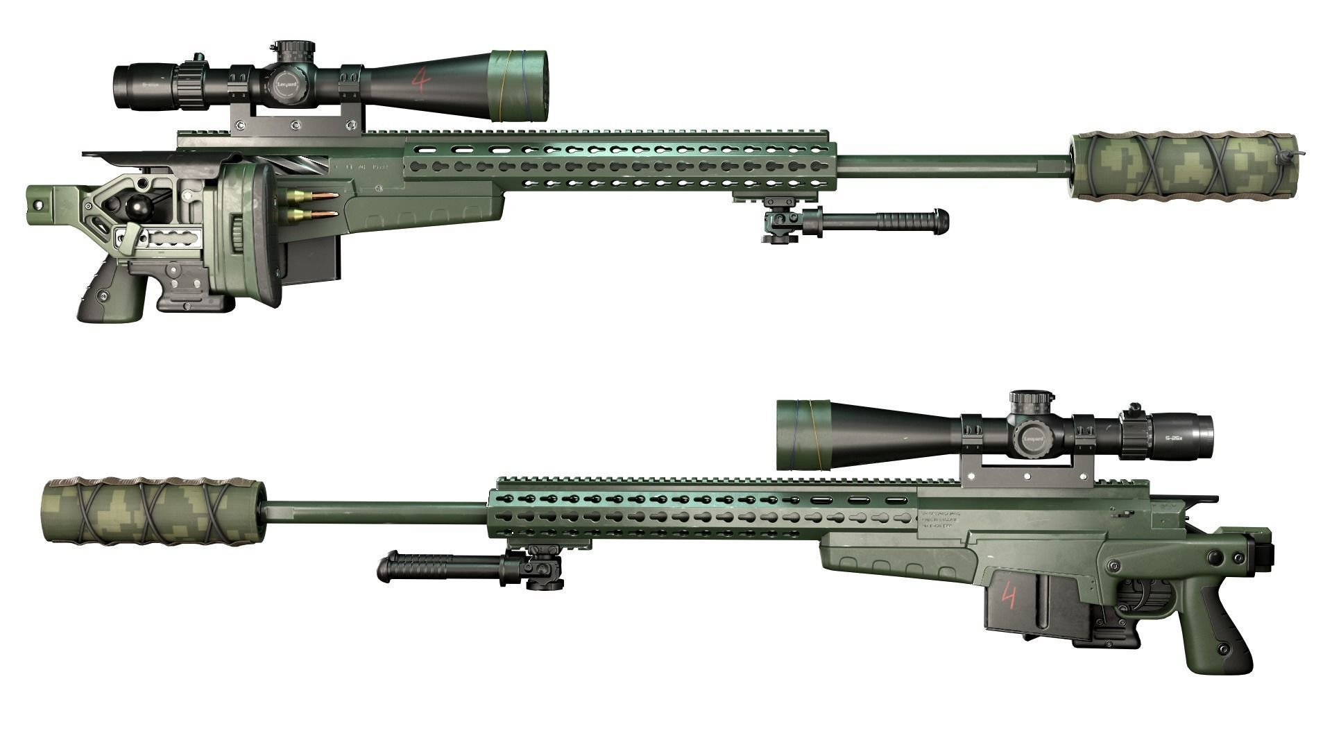 3D model AXMC sniper riffle VR / AR / low-poly | CGTrader