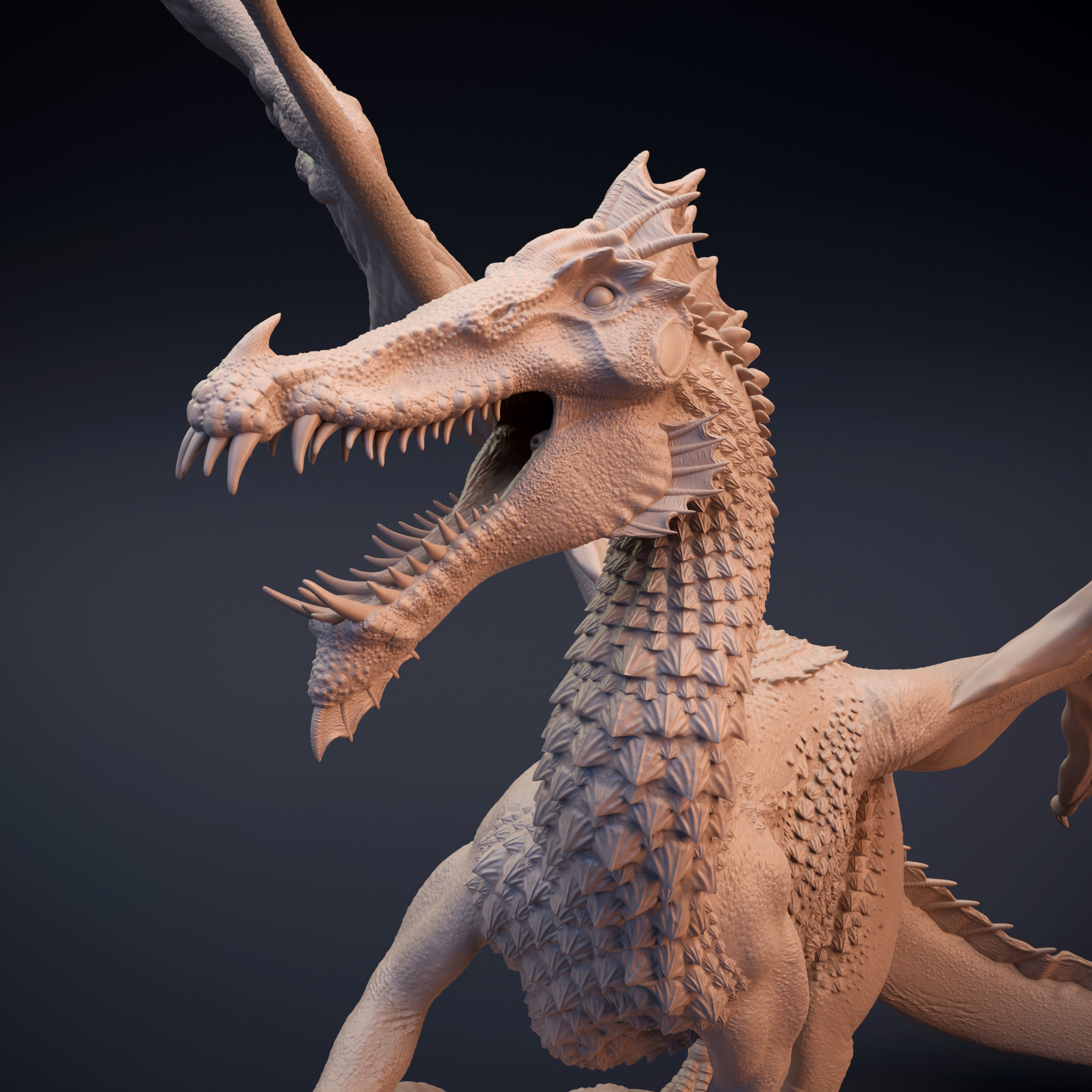 Water dragon 3D model 3D printable | CGTrader