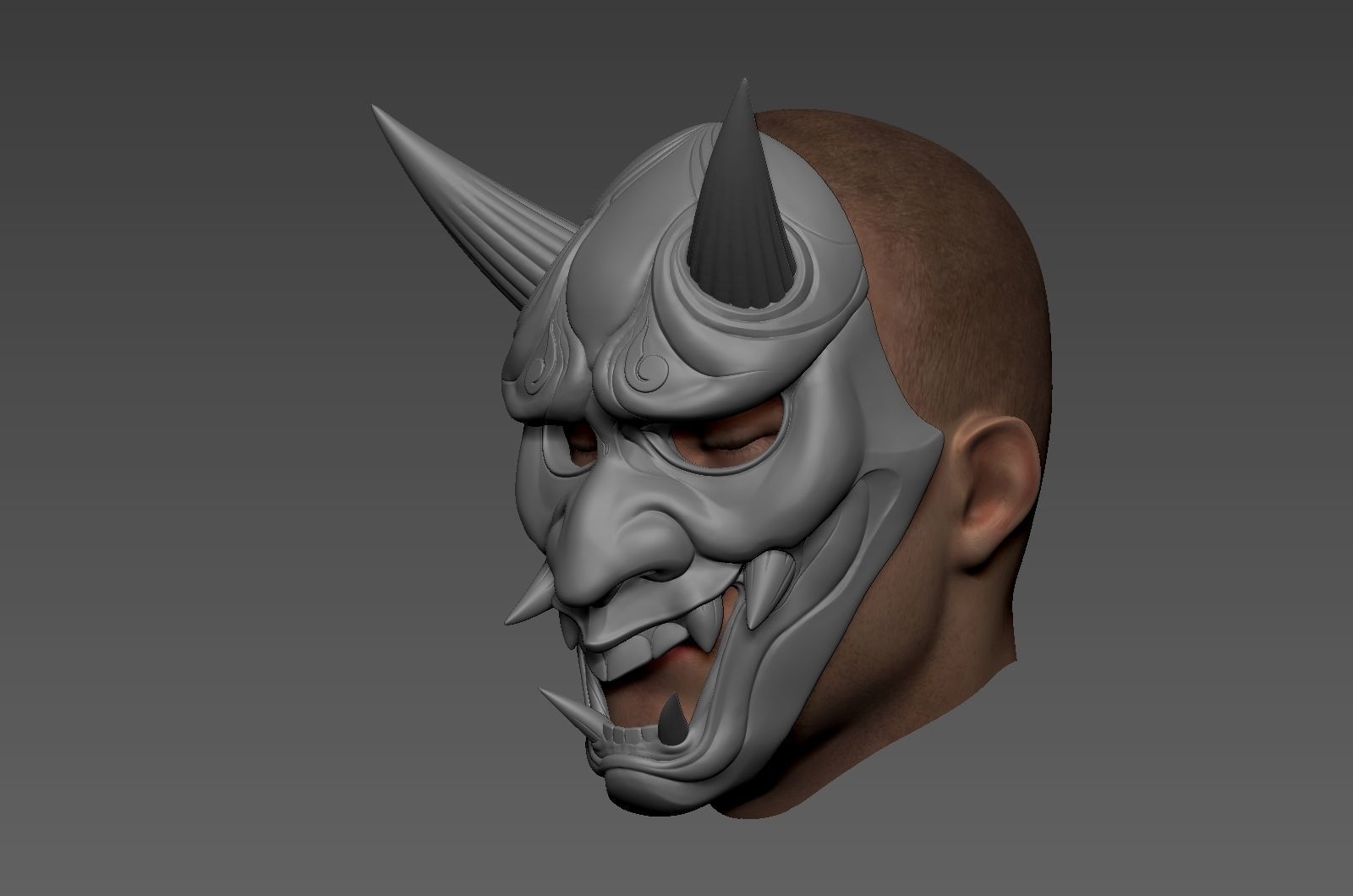 Japanese demon mask 3D model 3D printable | CGTrader