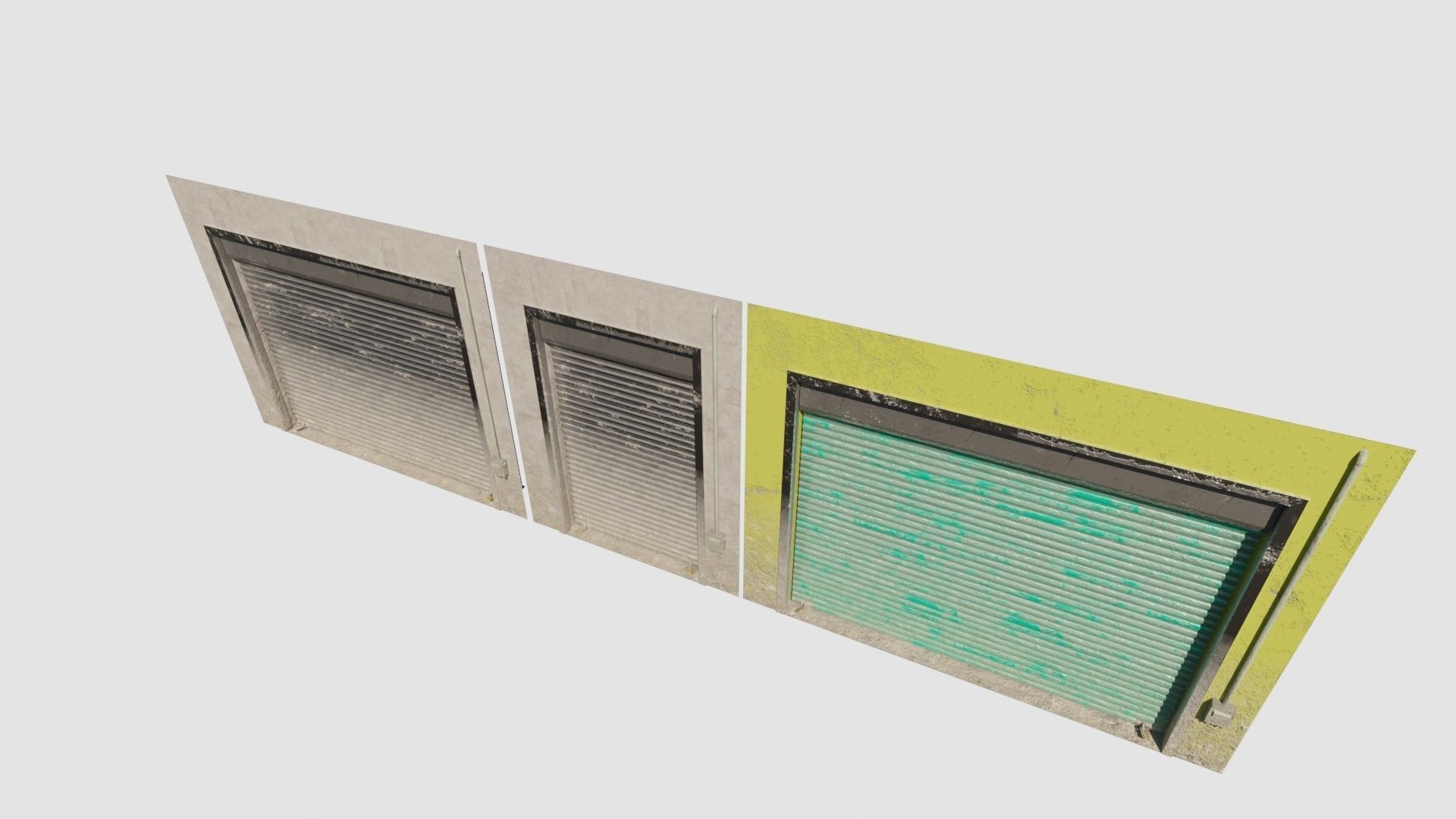 3D model rolling shutter door shop front 4k pbr textures VR / AR / low ...