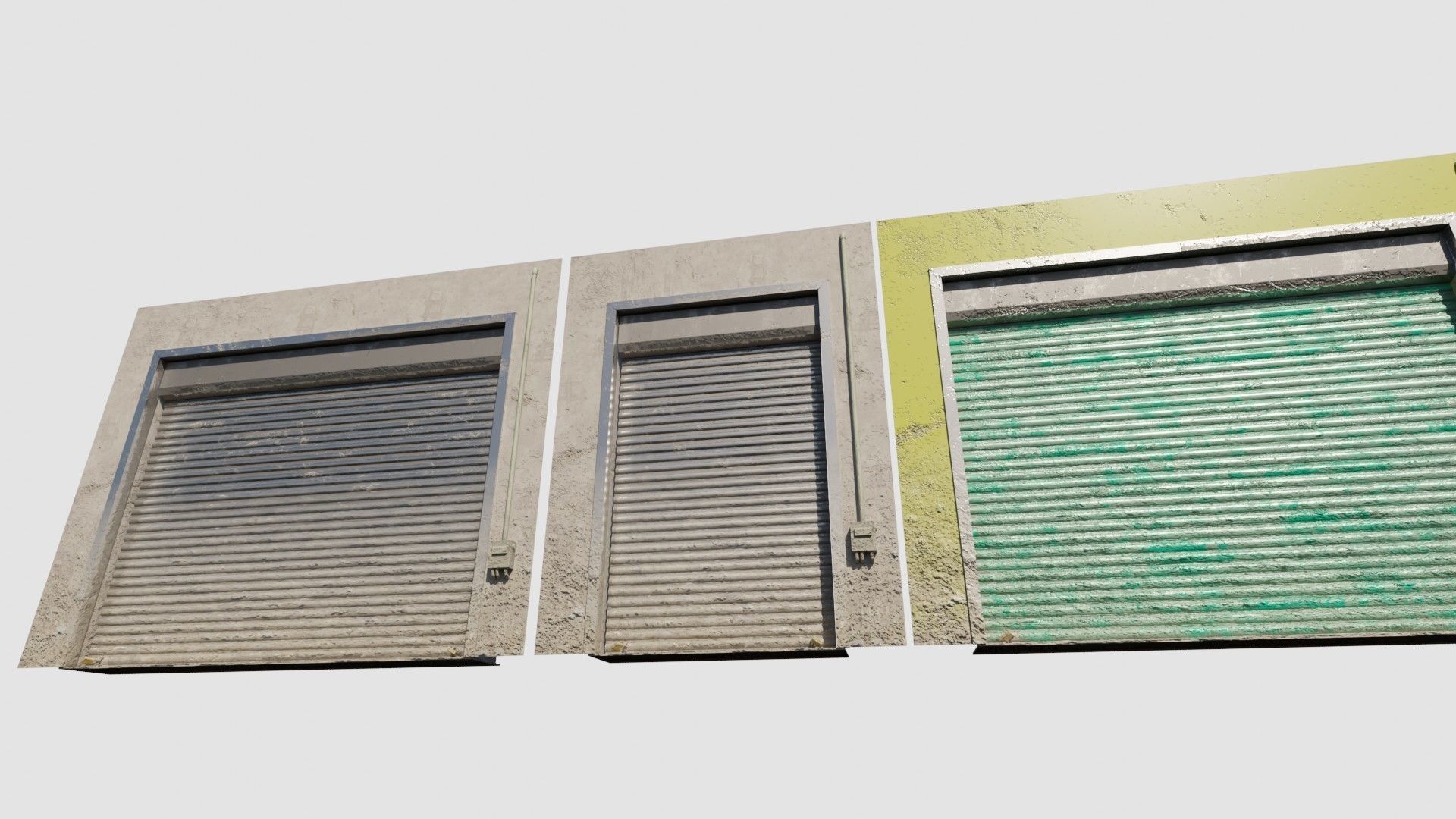 3D model rolling shutter door shop front 4k pbr textures VR / AR / low ...