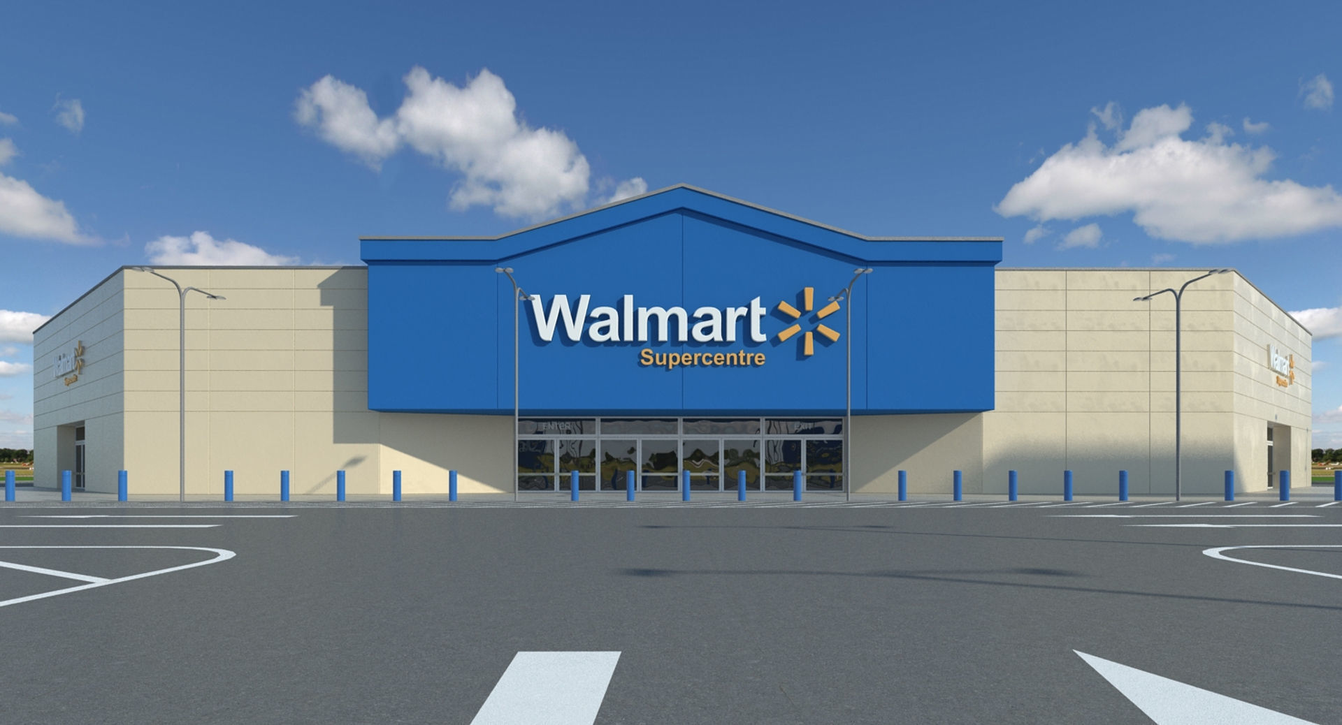 Walmart Supercenter Retail Lot 3D model | CGTrader