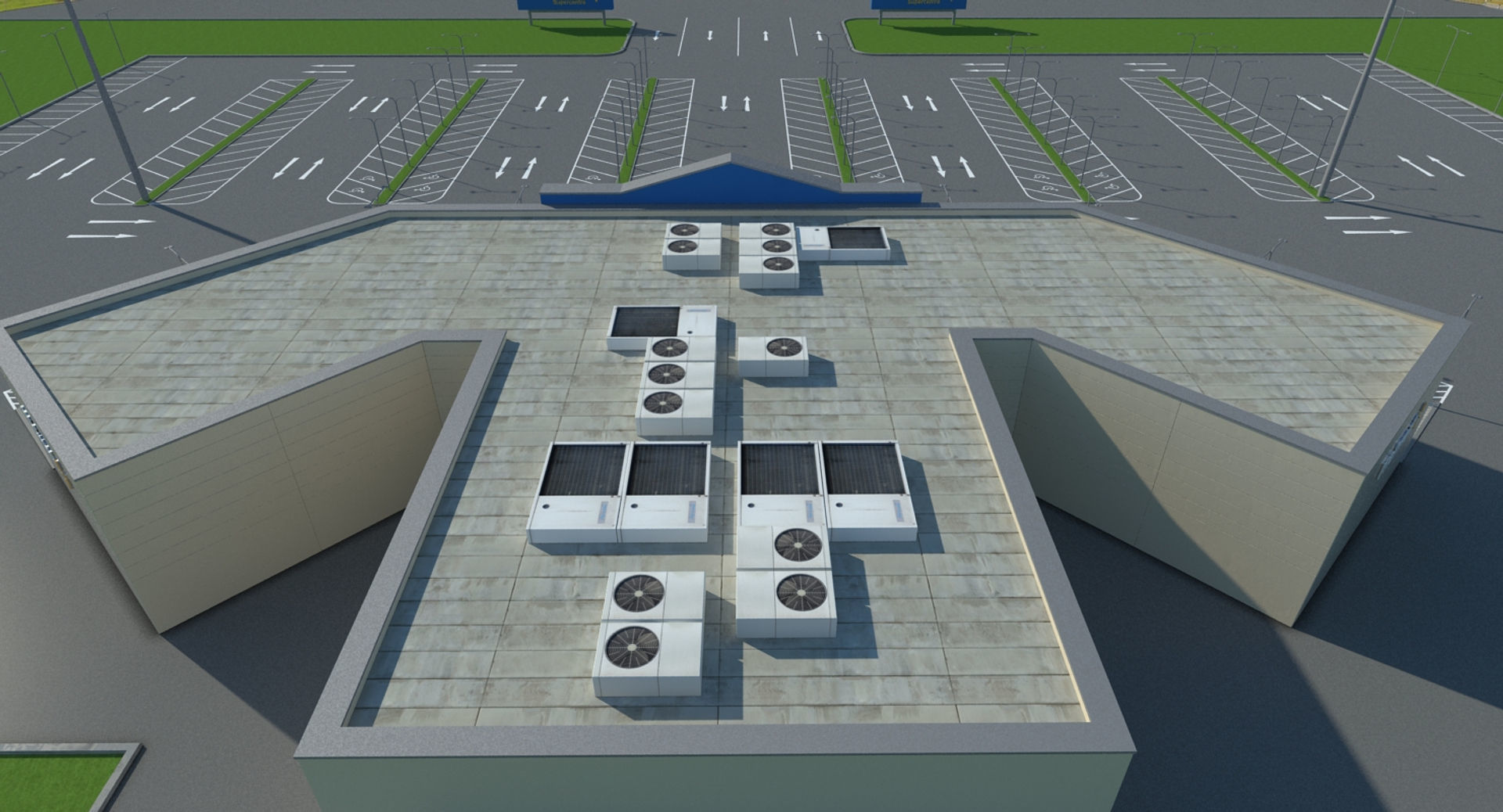 Walmart Supercenter Retail Lot 3D model | CGTrader