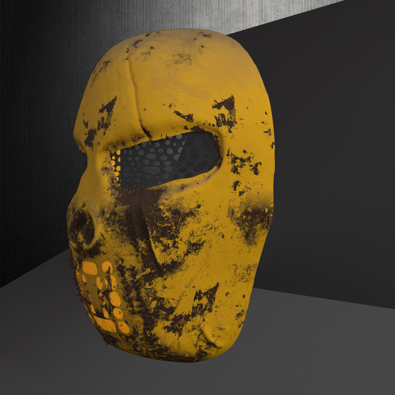 yellow skull mask free 3D model | CGTrader