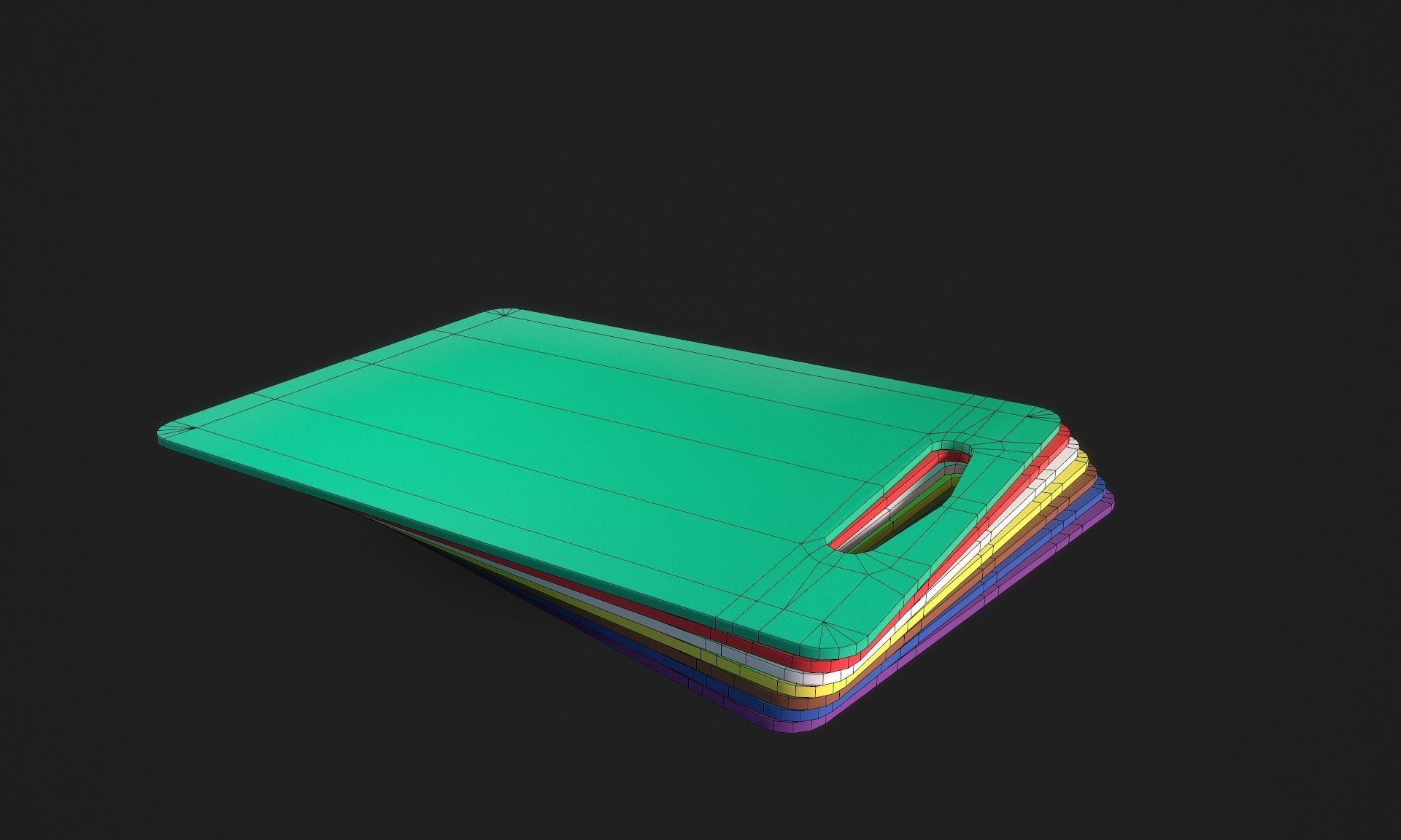 3D model Plastic Coloured Chopping Board Set VR / AR / low-poly | CGTrader