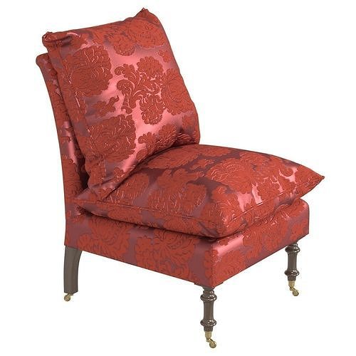 Bergere chair red upholstery 3D model | CGTrader