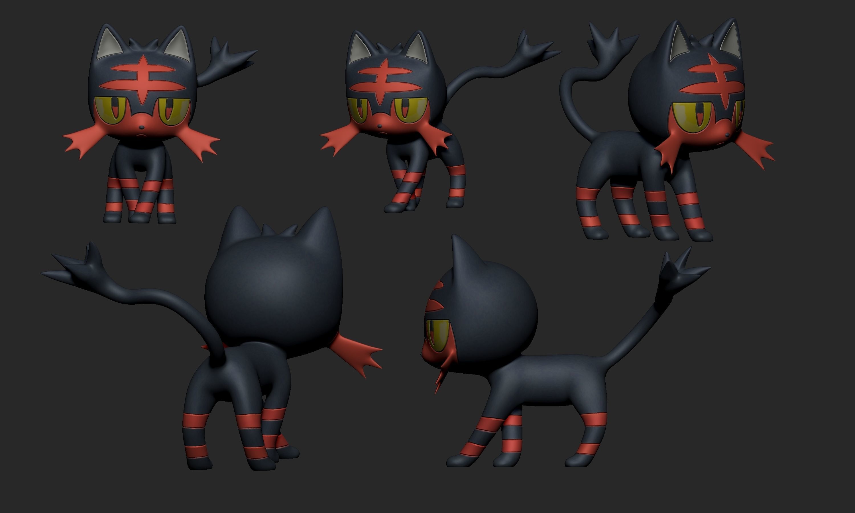 Pokemon - Litten 3D model 3D printable | CGTrader