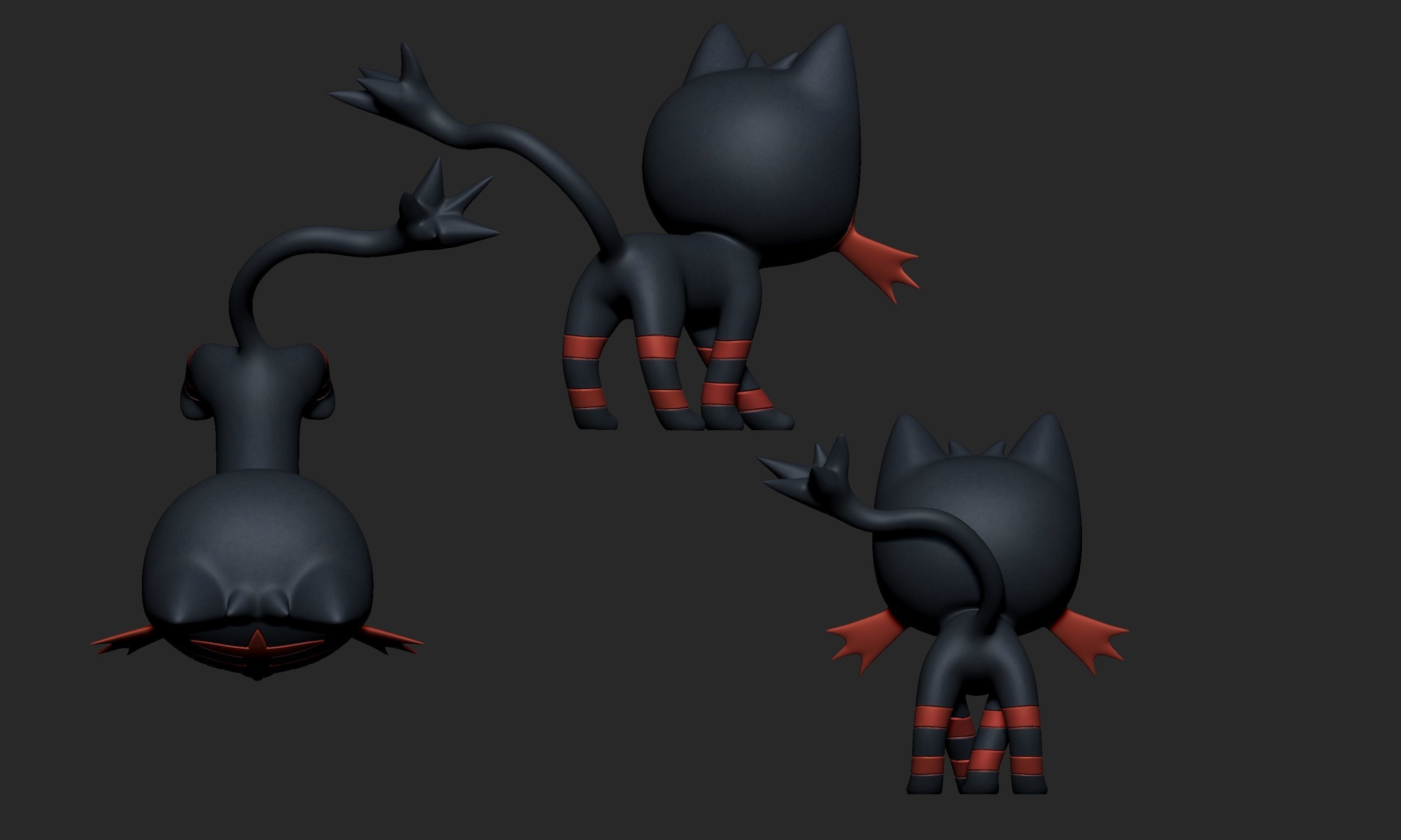 Pokemon - Litten Torracat and Incineroar 3D model 3D printable | CGTrader