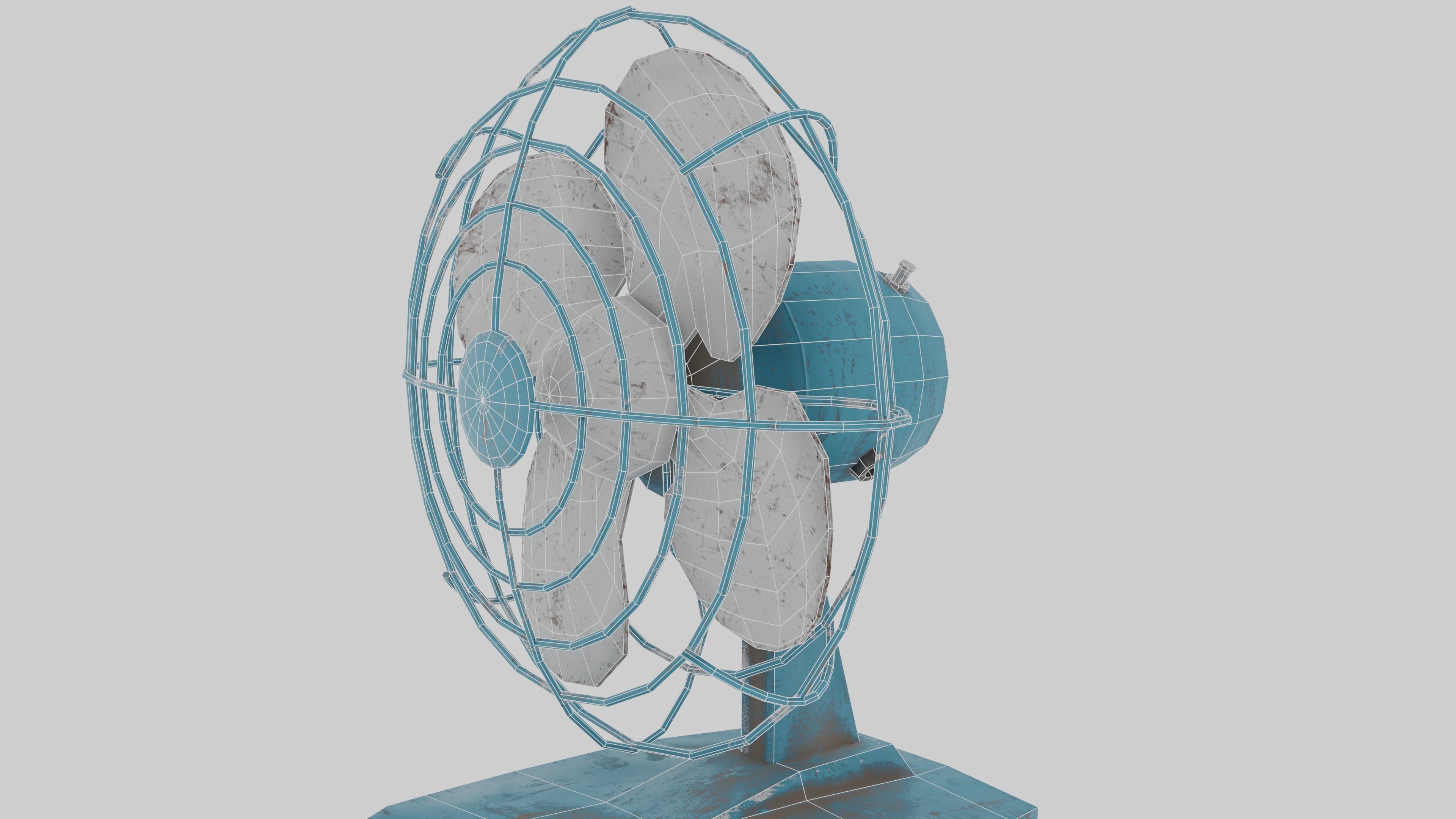 3D model Low-Poly Worn Old Fan VR / AR / low-poly | CGTrader