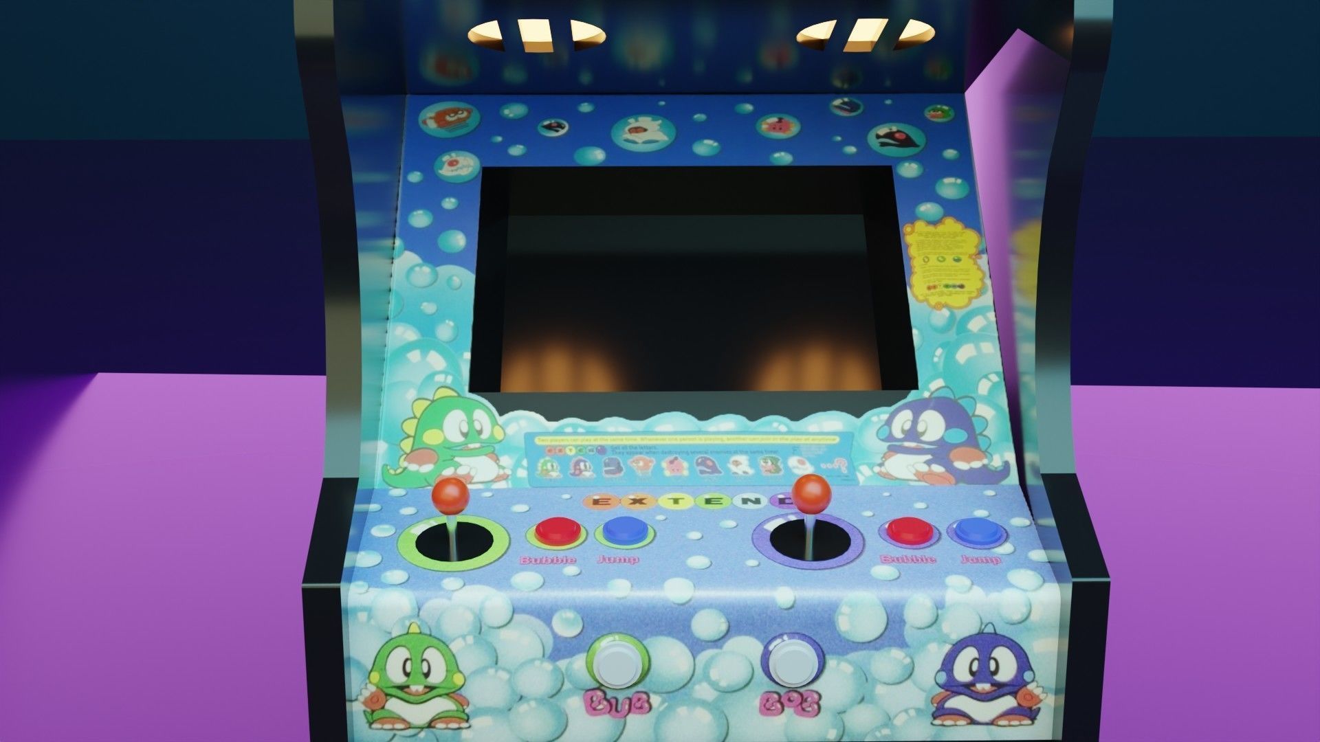 3D model Bubble Bobble Arcade Machine VR / AR / low-poly | CGTrader