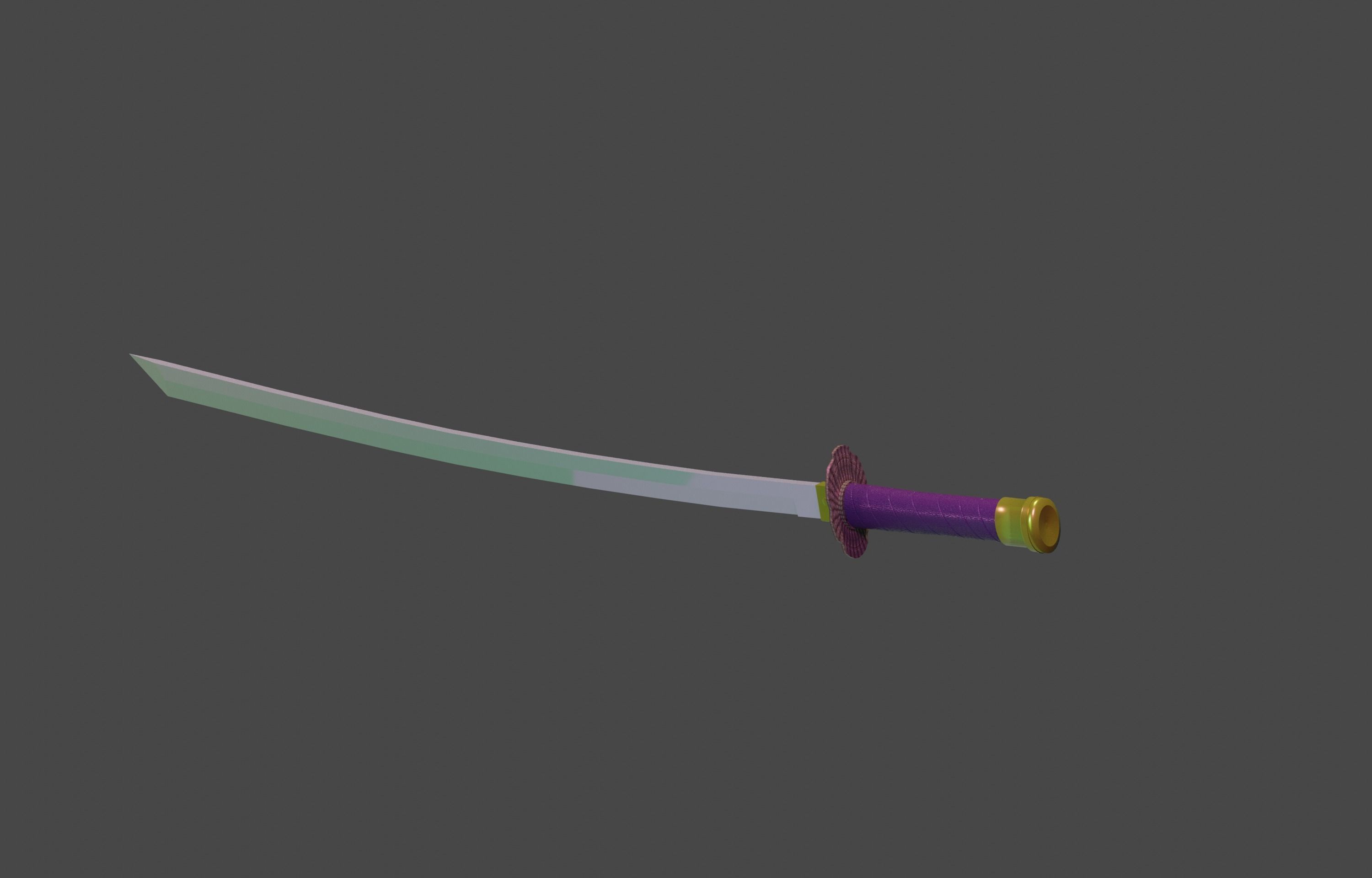 3D model real ninja katana PBR low-poly game ready VR / AR / low-poly ...