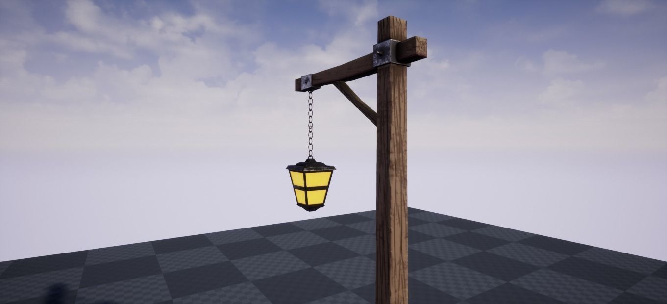 Medieval Light Post 3D model | CGTrader