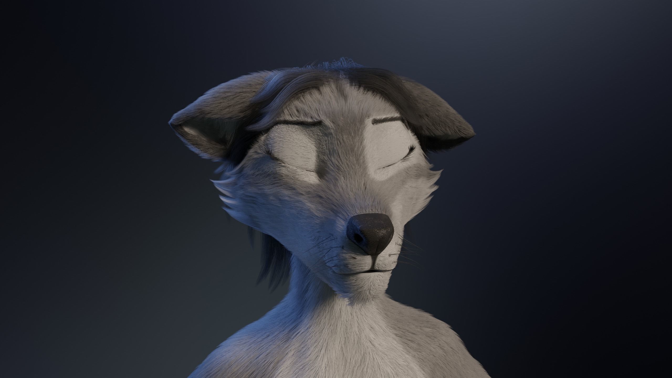 Eva Anthro wolf 3D model rigged | CGTrader