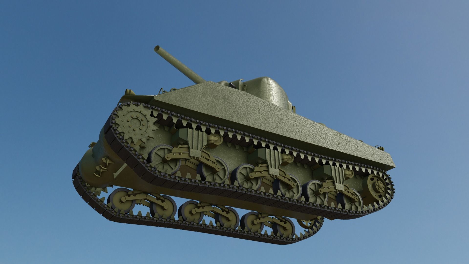 Sherman tank free 3D model animated | CGTrader