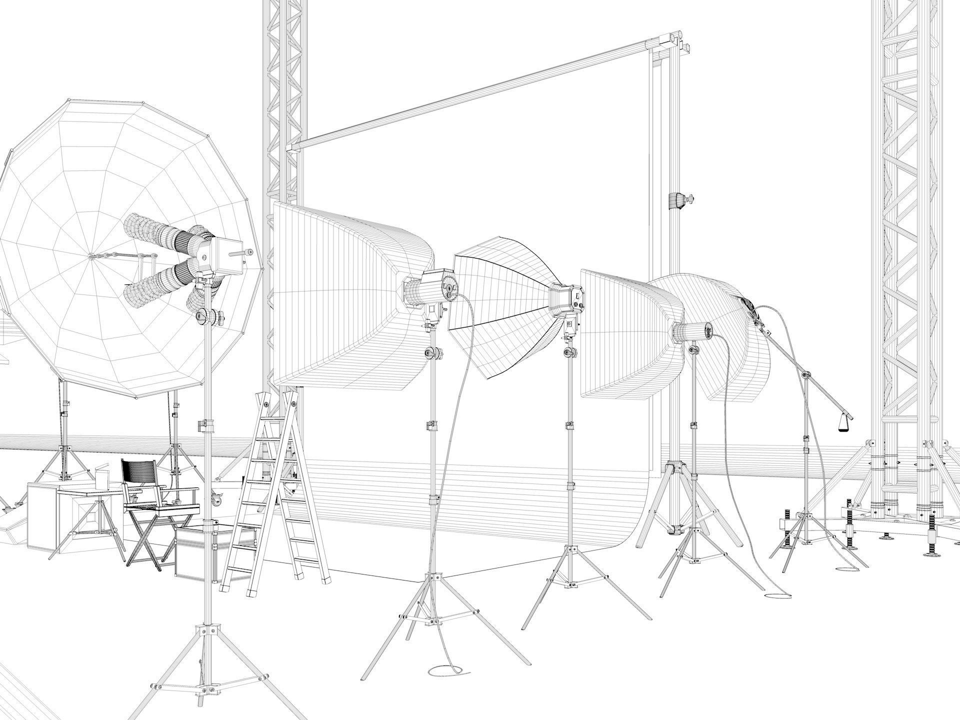 Studio Photography Lights 3D model | CGTrader