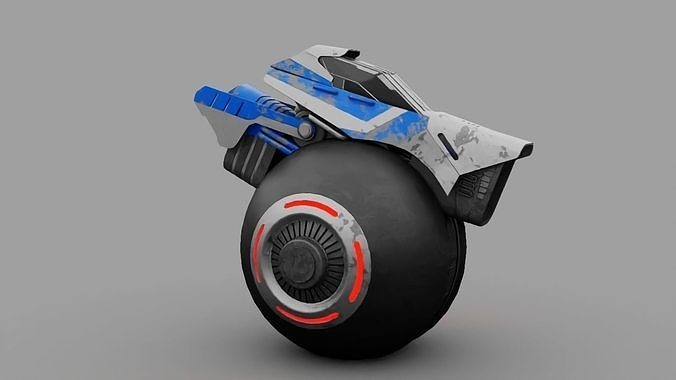 one wheel futuristic vehicle 3D model rigged | CGTrader