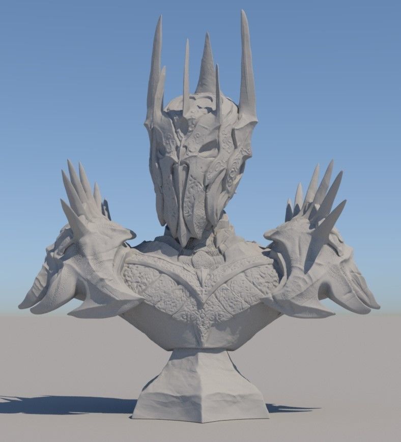Sauron bust with spikes 3D model 3D printable | CGTrader