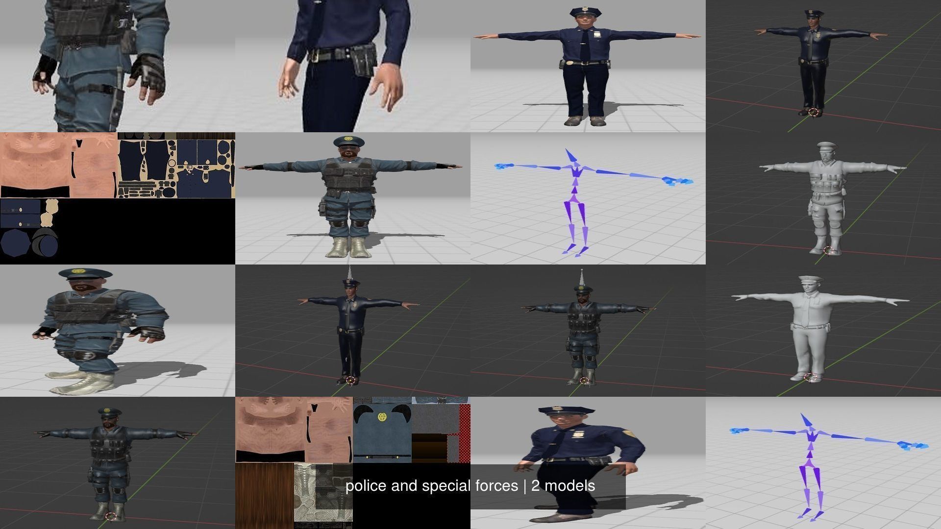 3D Model Collection police and special forces VR / AR / low-poly | CGTrader