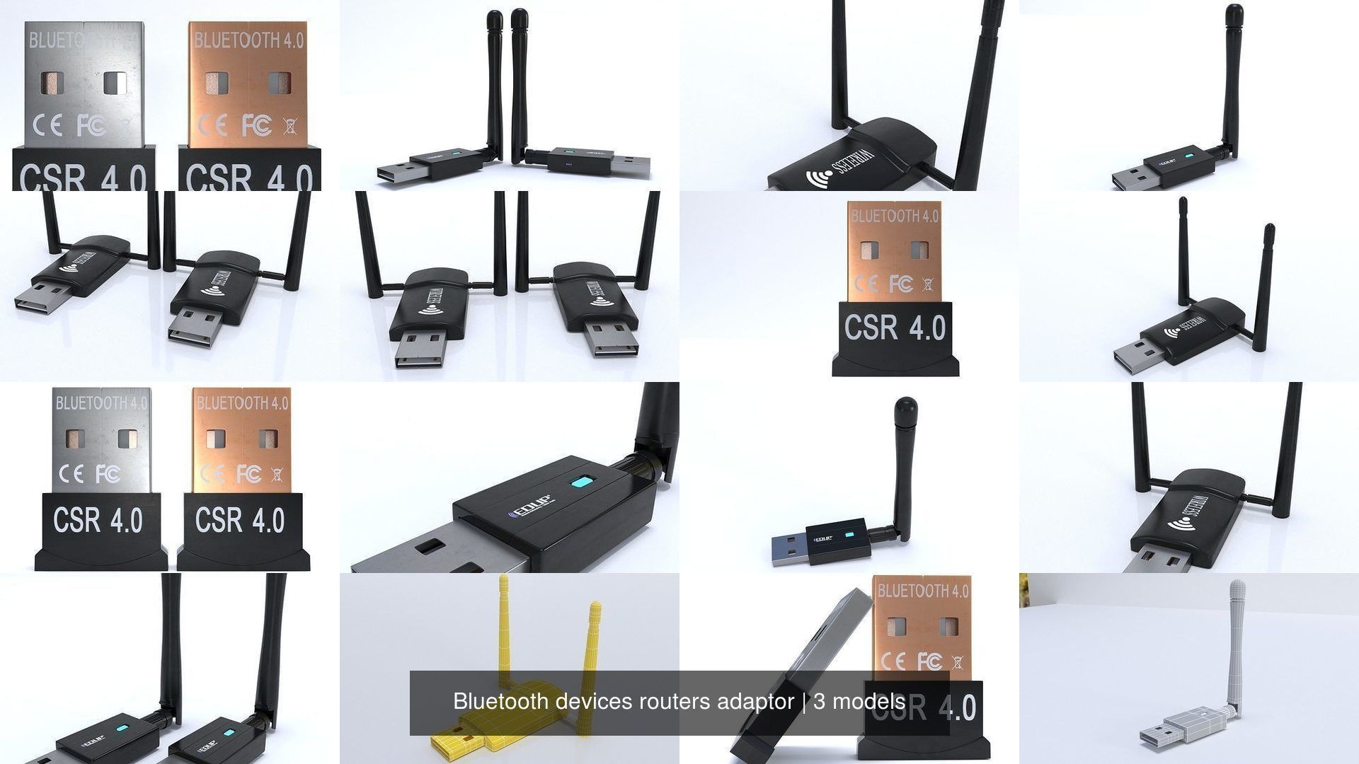 Bluetooth devices routers adaptor 3D Model Collection | CGTrader
