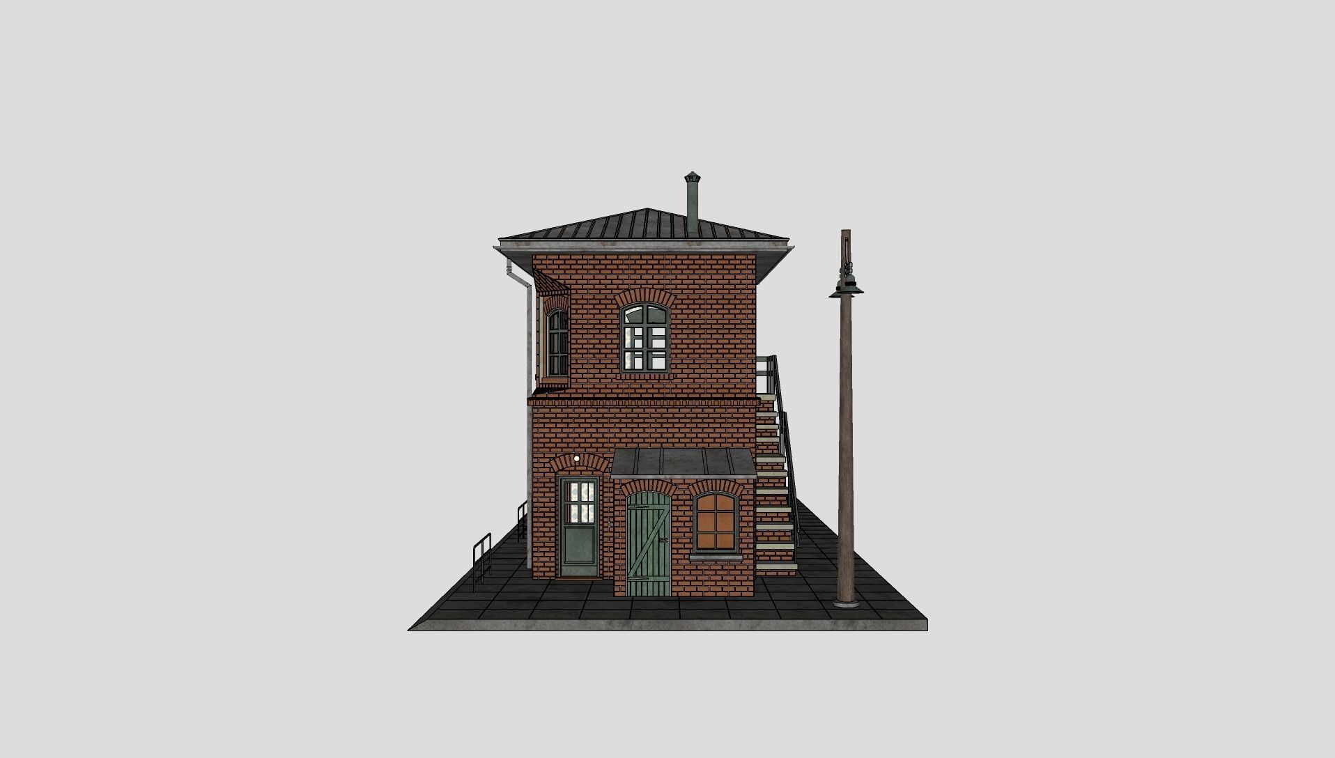 Railway signal box Wroclaw 3D model | CGTrader