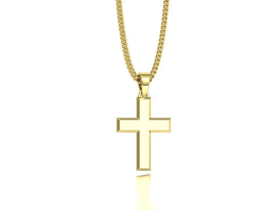 Flat Cross 30mm Flat Classic Cross 3dmodel 3D model 3D printable | CGTrader