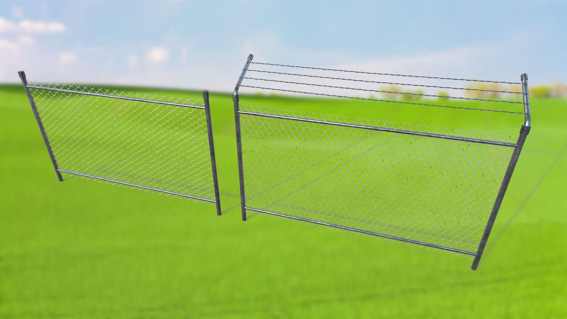 3D model Netting Mesh Fence Kit Low Poly VR / AR / low-poly | CGTrader