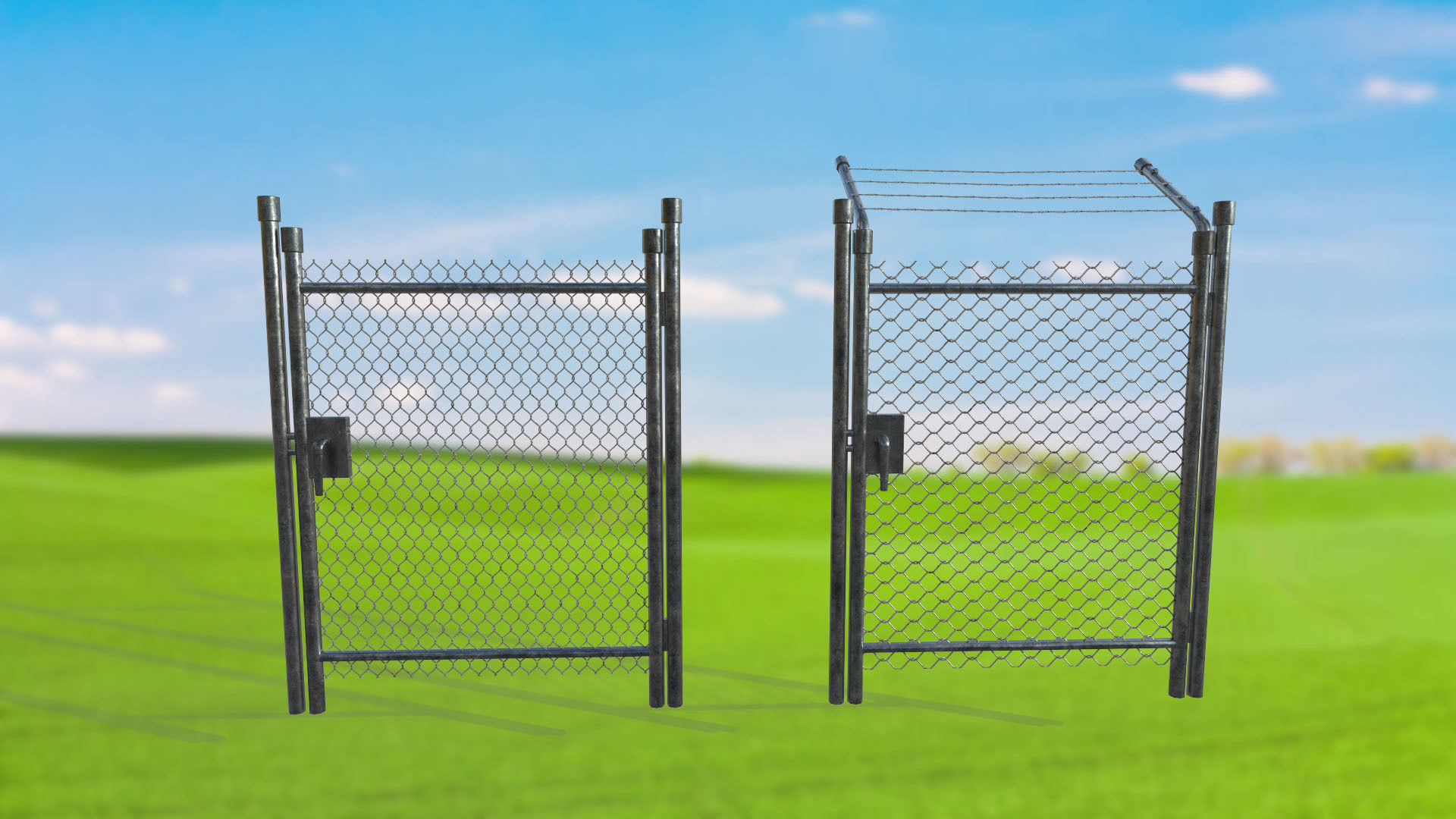 3D model Netting Mesh Fence Kit Low Poly VR / AR / low-poly | CGTrader