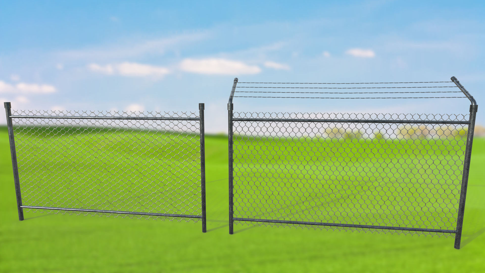 3D model Netting Mesh Fence Kit Low Poly VR / AR / low-poly | CGTrader