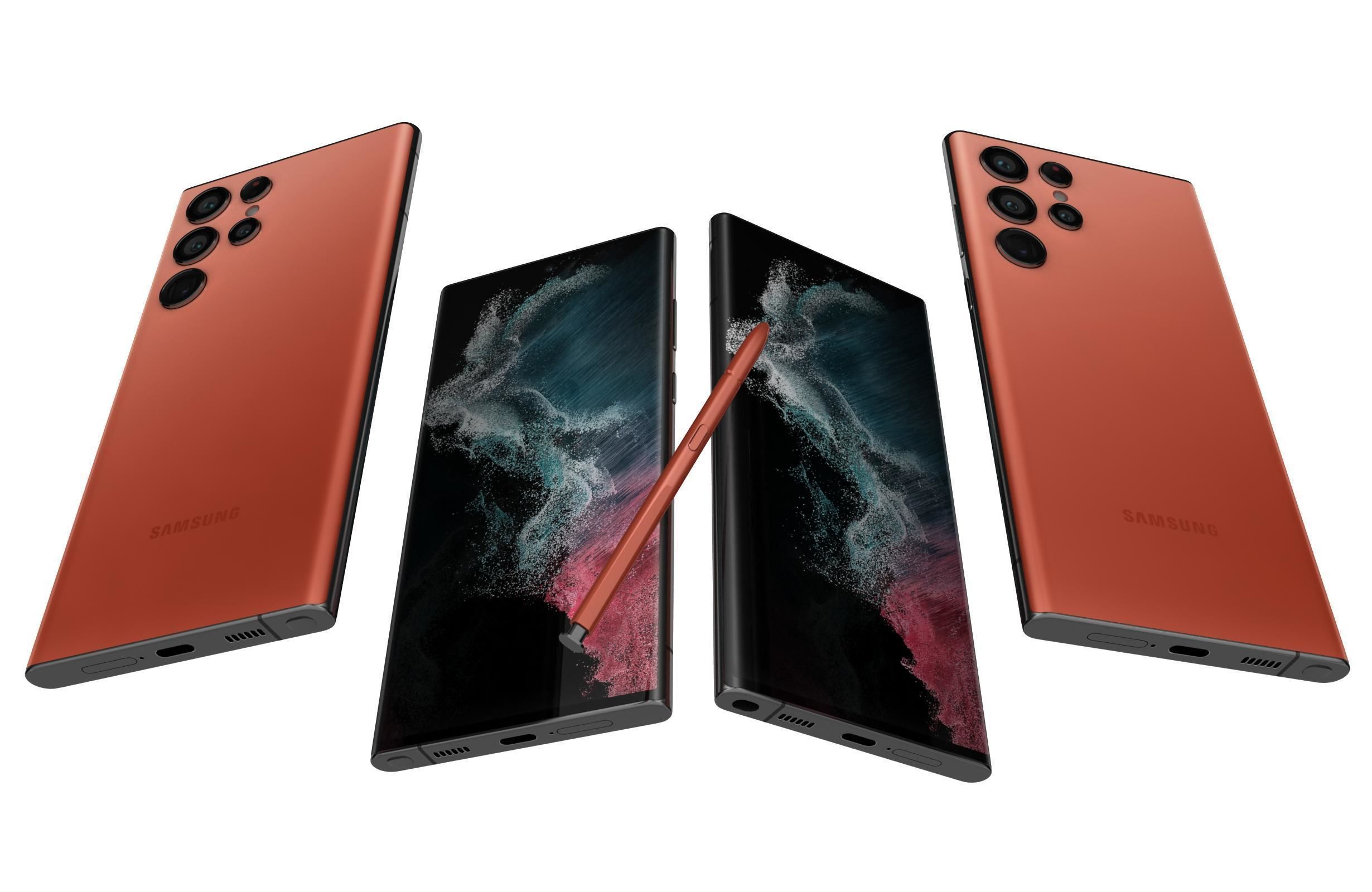 Samsung Galaxy S22 Ultra Red 3D model | CGTrader