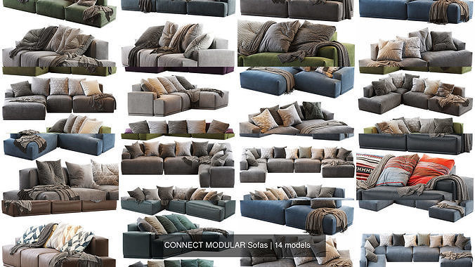 CONNECT MODULAR Sofas 3D Model Collection | CGTrader